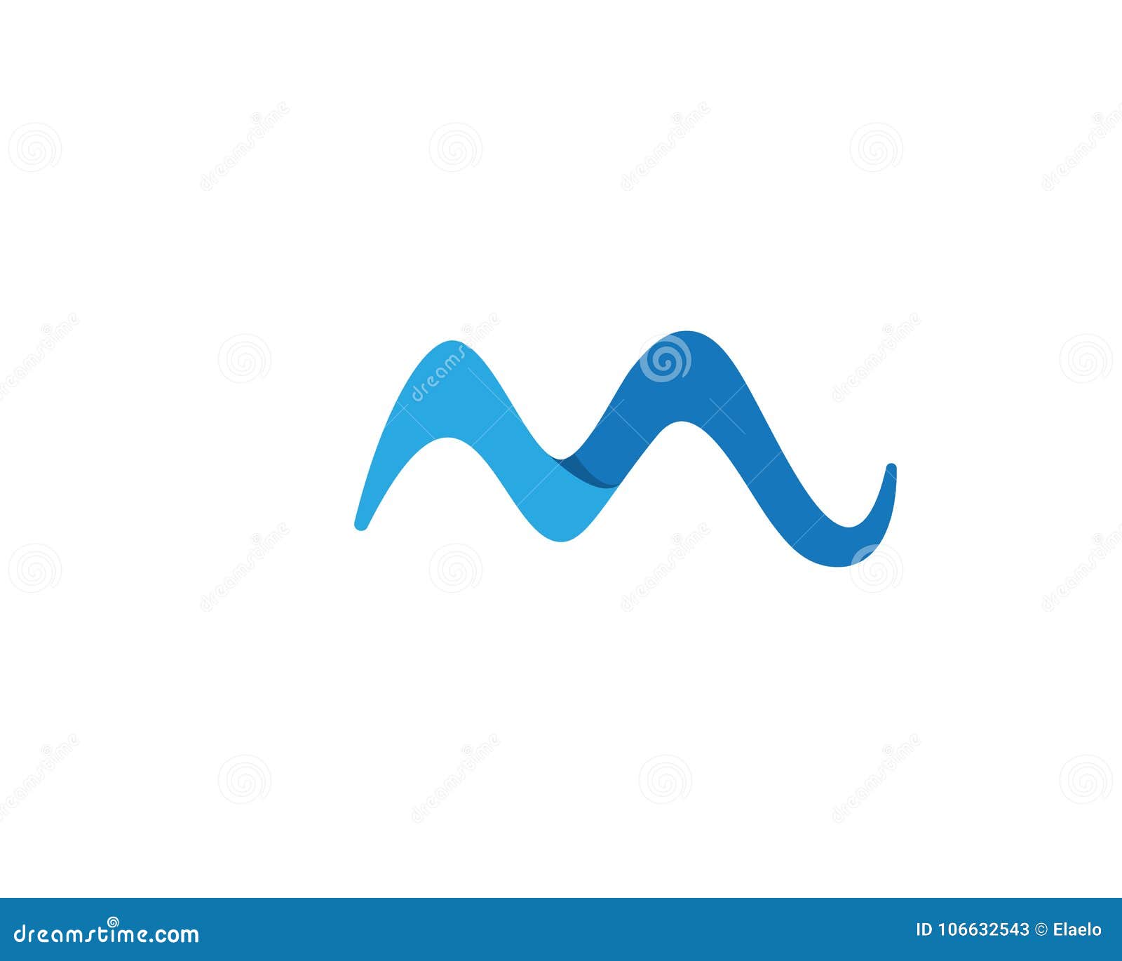 M Letter Water Wave Logo Template Stock Illustration - Illustration of ...