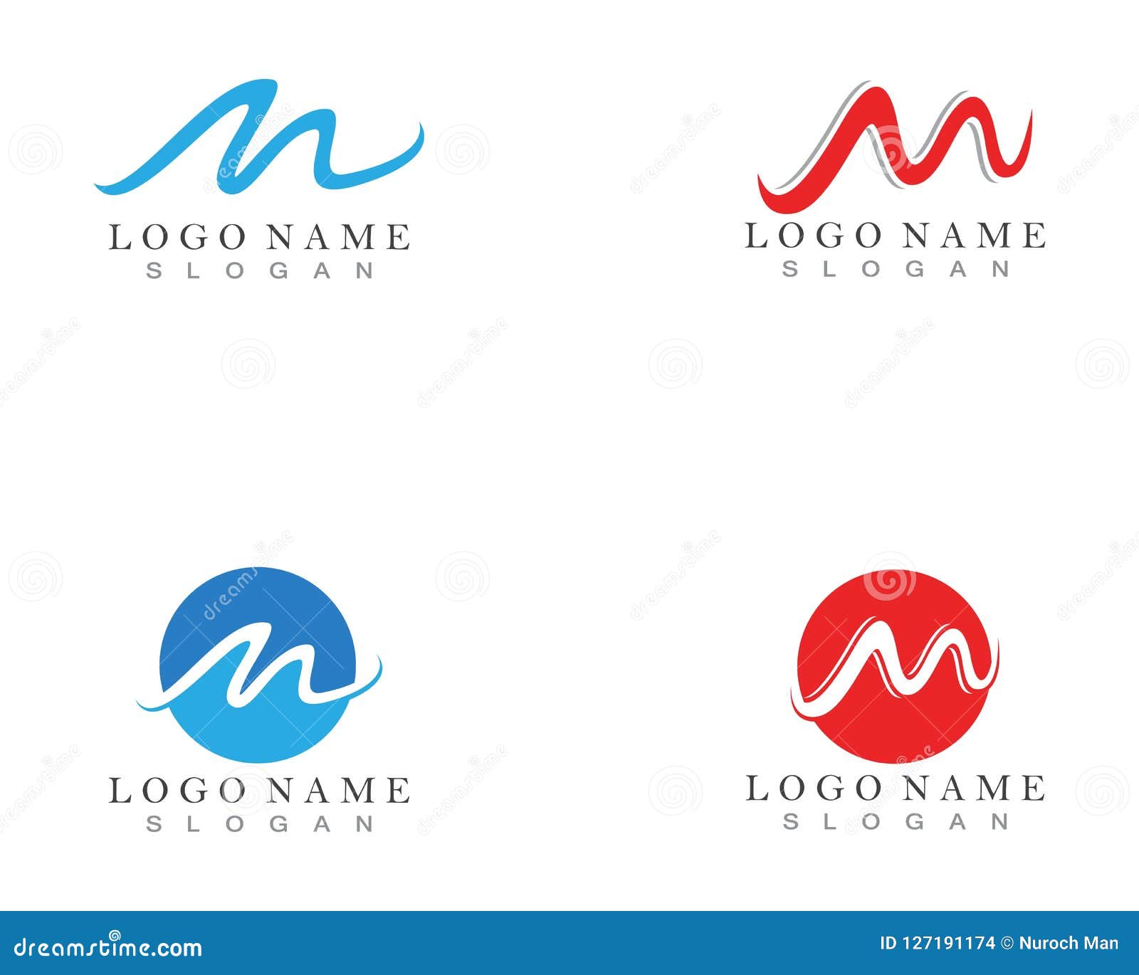 M Letter Wave Logo and Symbol Template Vector Icon Stock Vector ...