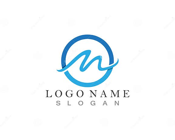 M Letter Wave Logo and Symbol Template Vector Icon Stock Vector ...