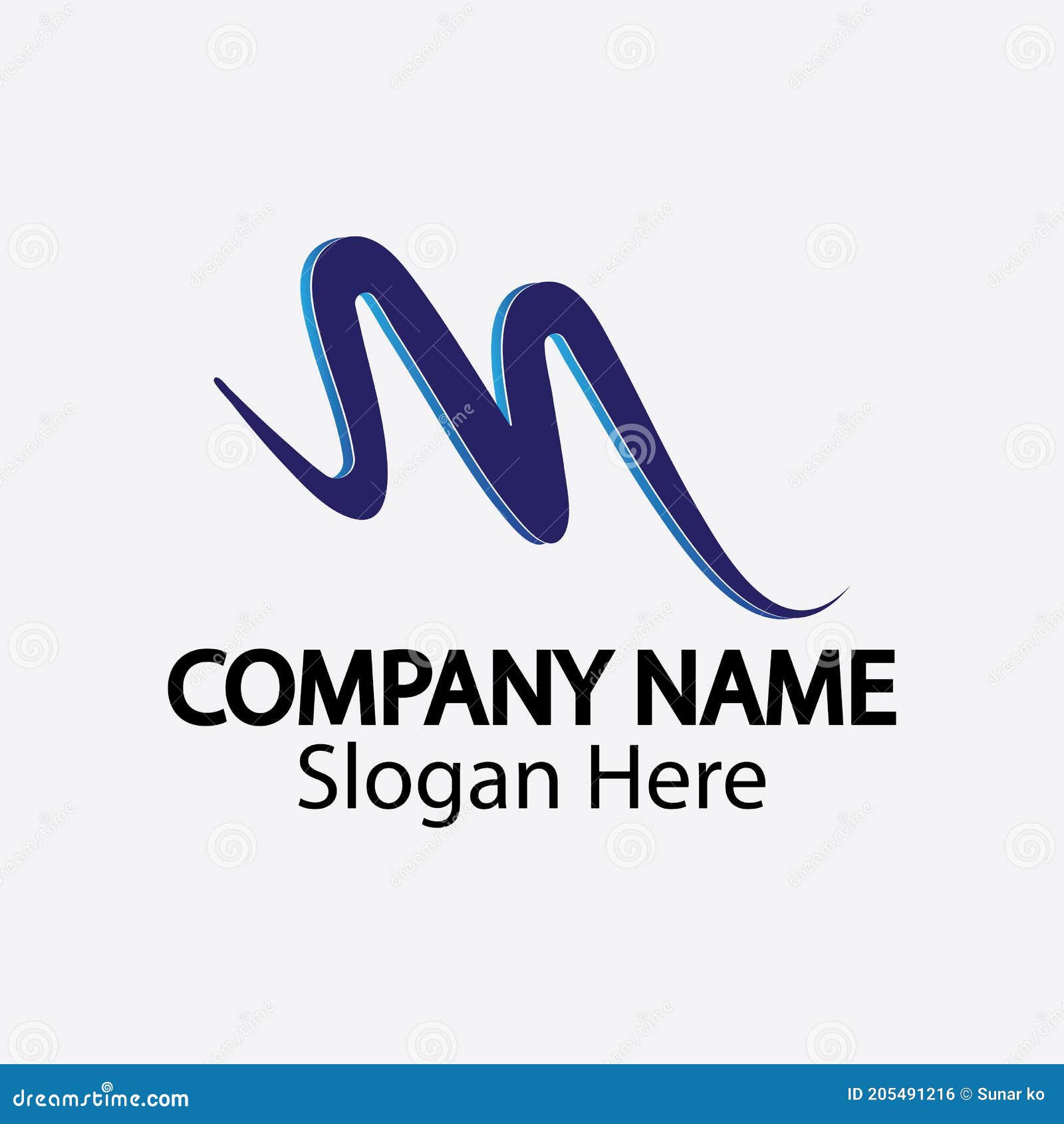 M Letter Wave Logo Template Vector Illustration Stock Vector ...