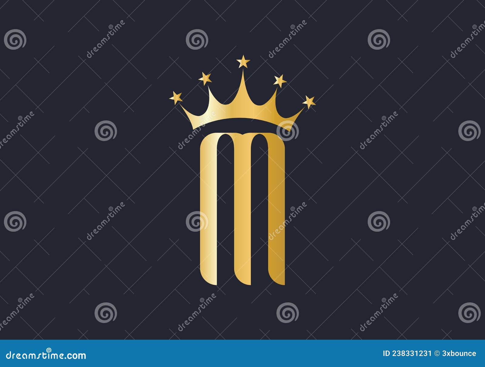 M Logo with Crown. Crown with M Letter and Luxury Concept Stock Vector ...