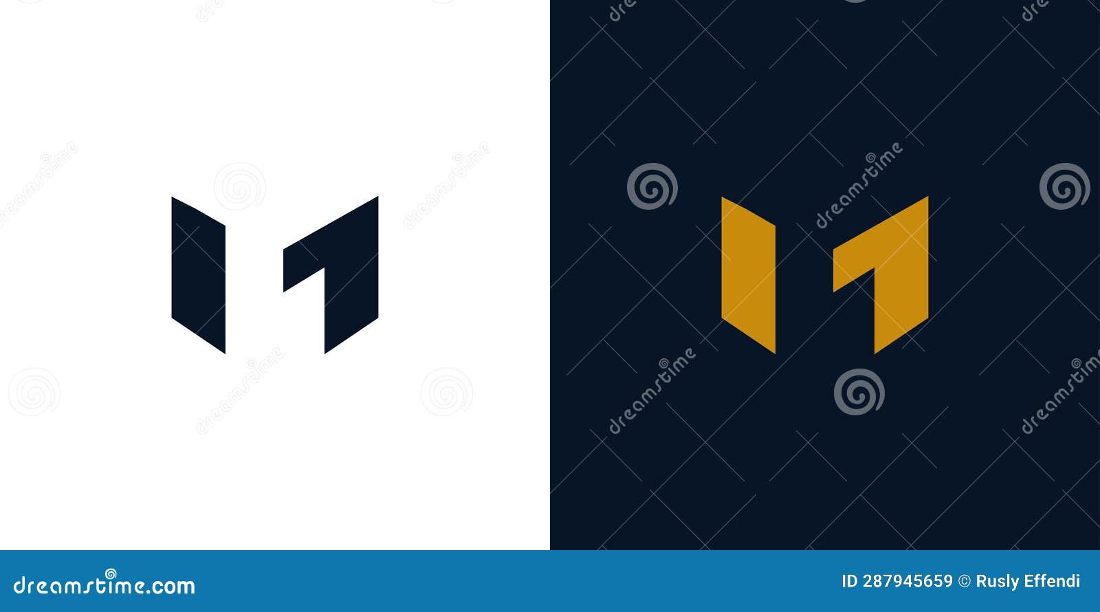 The M1 Logo Design is Unique and Powerful Stock Illustration ...