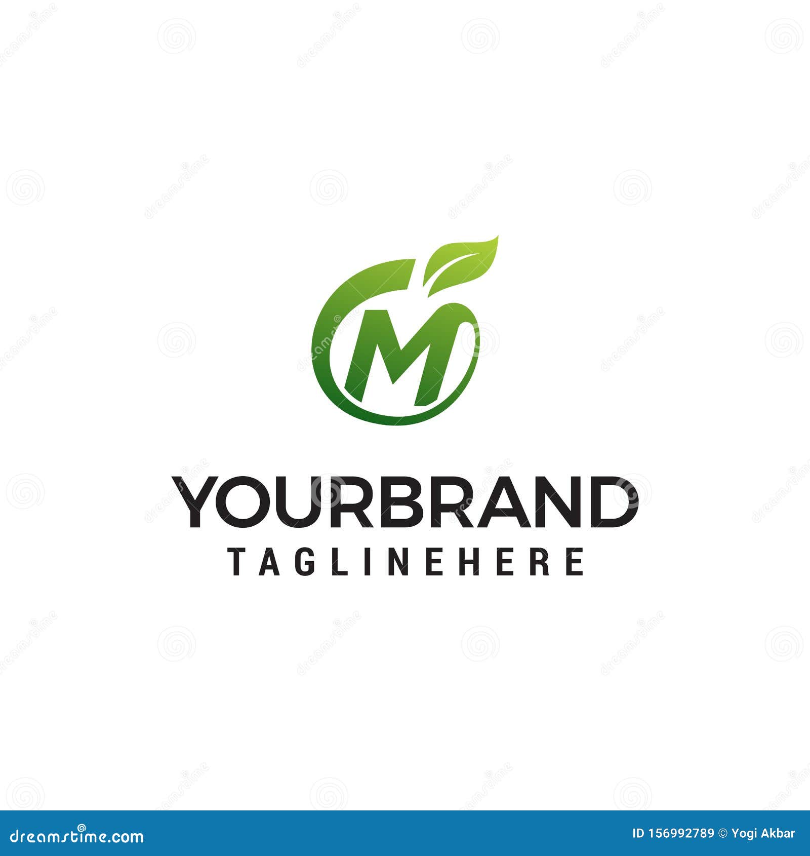 M Logo Initial Letter Design Template Vector with Leaf Fruit Logo ...
