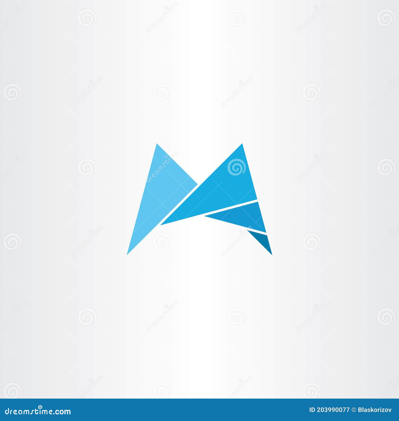 M Logo Light Blue Letter Icon Vector Stock Vector - Illustration of ...