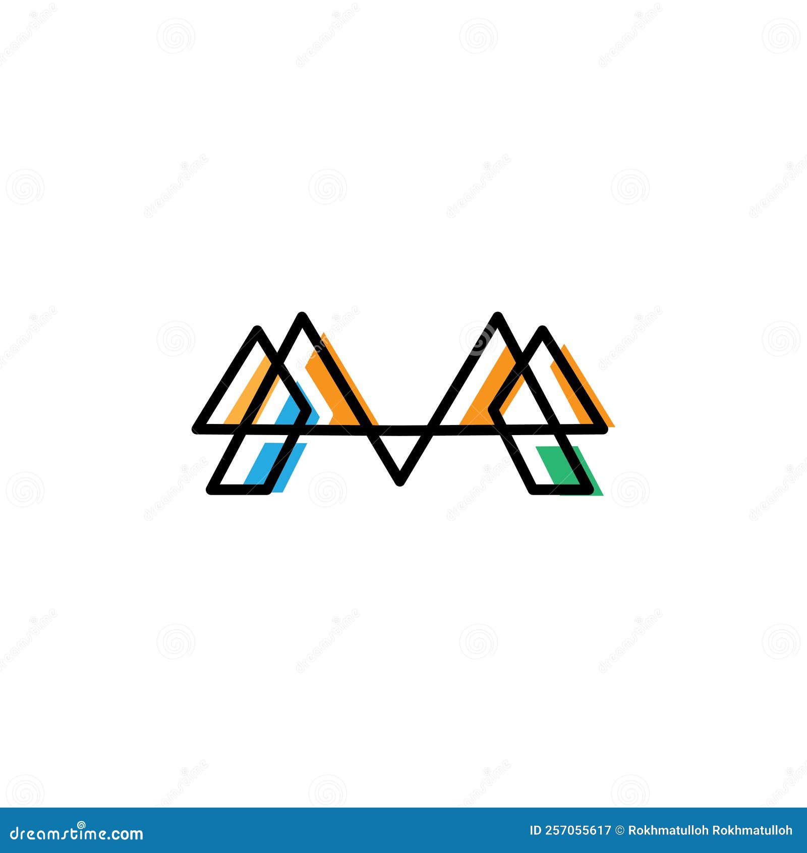 M Logo Line Architect Illustration Design Template Vector Abstract ...
