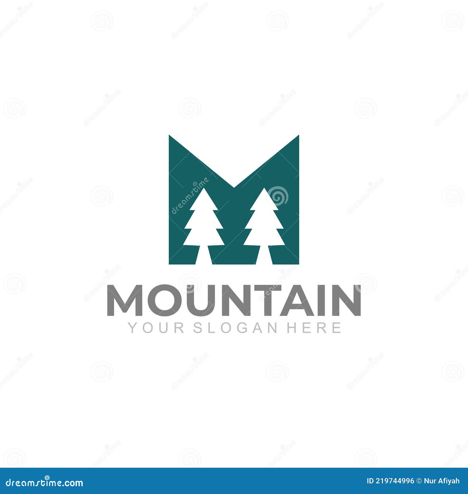 M Logo Mit Berg Design Schablone Einfach Vektor Abbildung ...