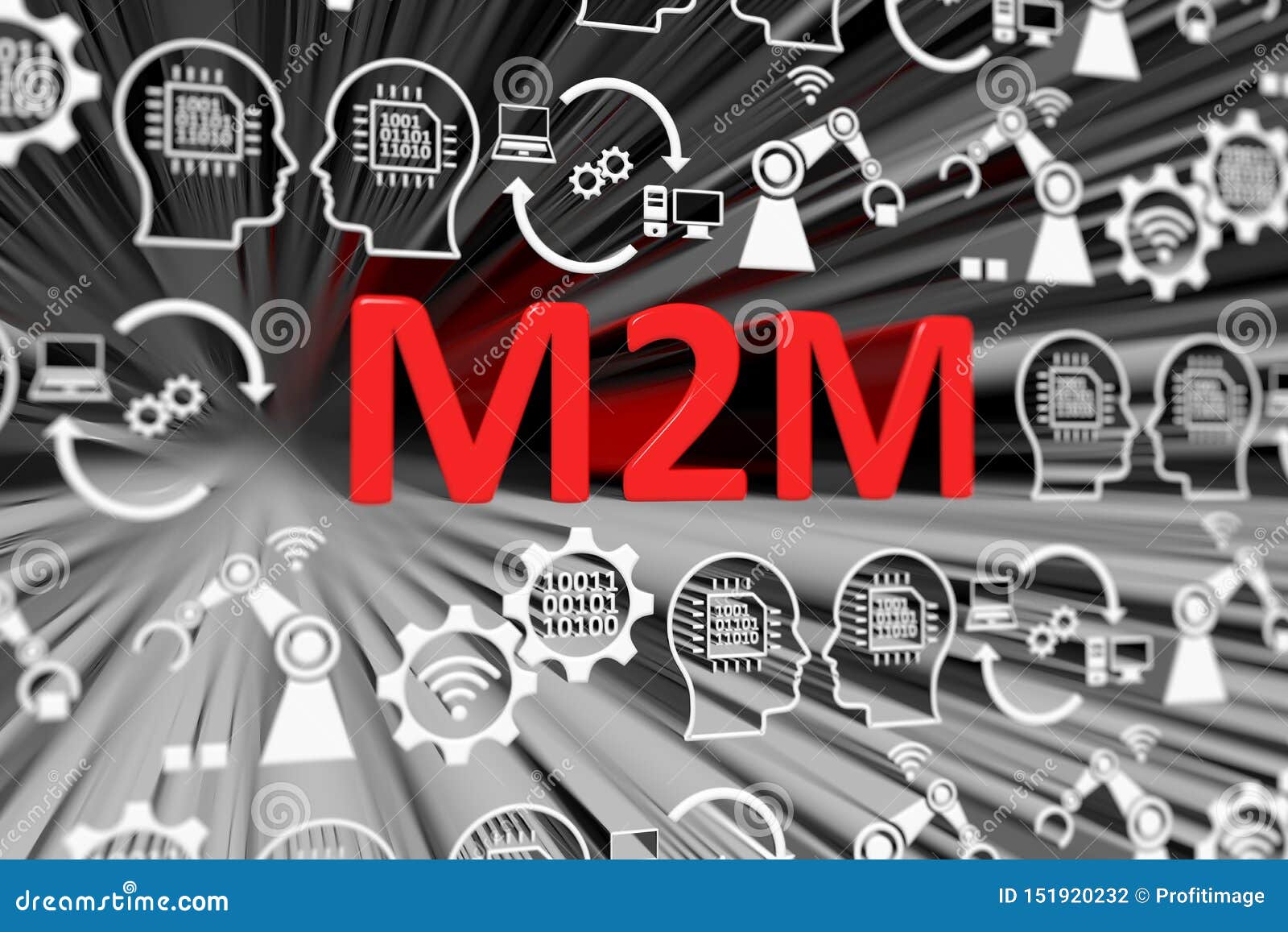 M2M Concept Blurred Background Stock Illustration - Illustration of ...