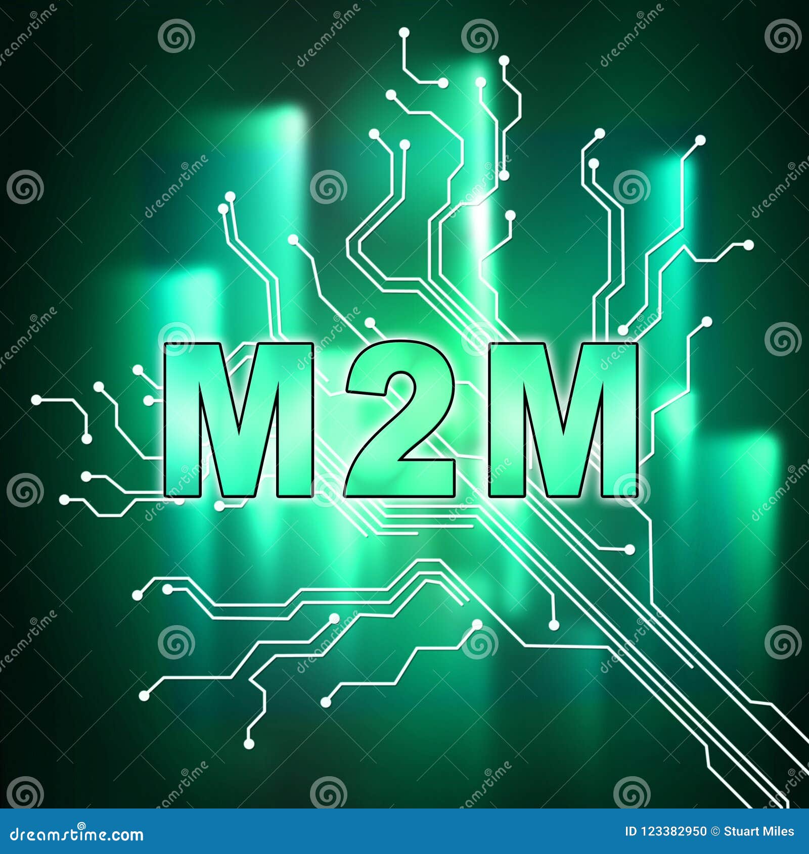 M2M Machine Connectivity and Cooperation 2d Illustration Stock ...