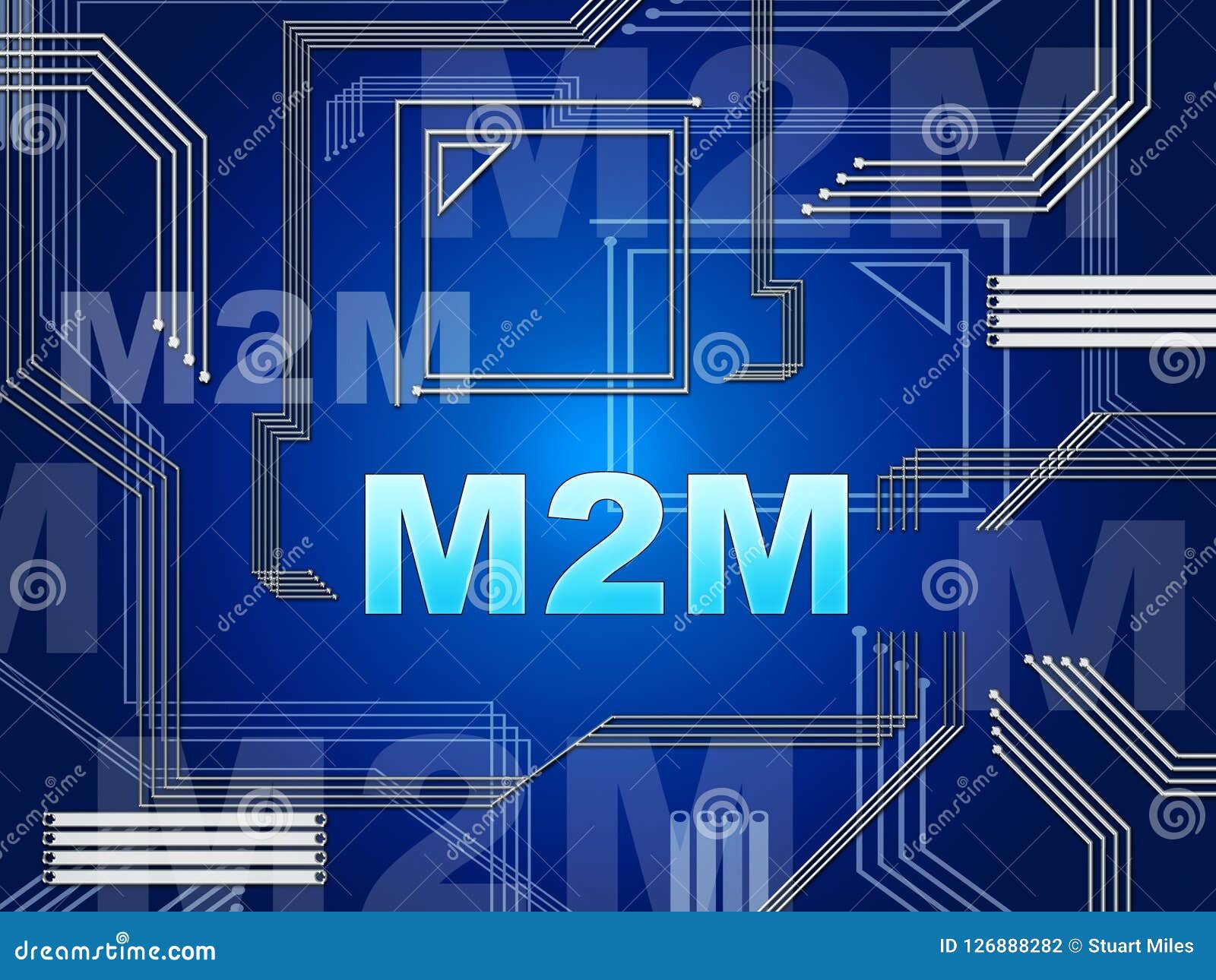 M2M Machine Connectivity and Cooperation 2d Illustration Stock ...