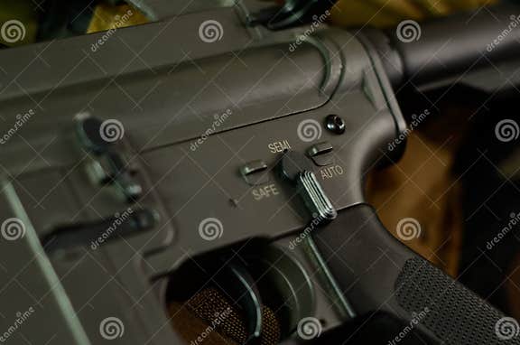 M16 Machine Gun Fire Selector Switch Stock Image - Image of safe, place ...