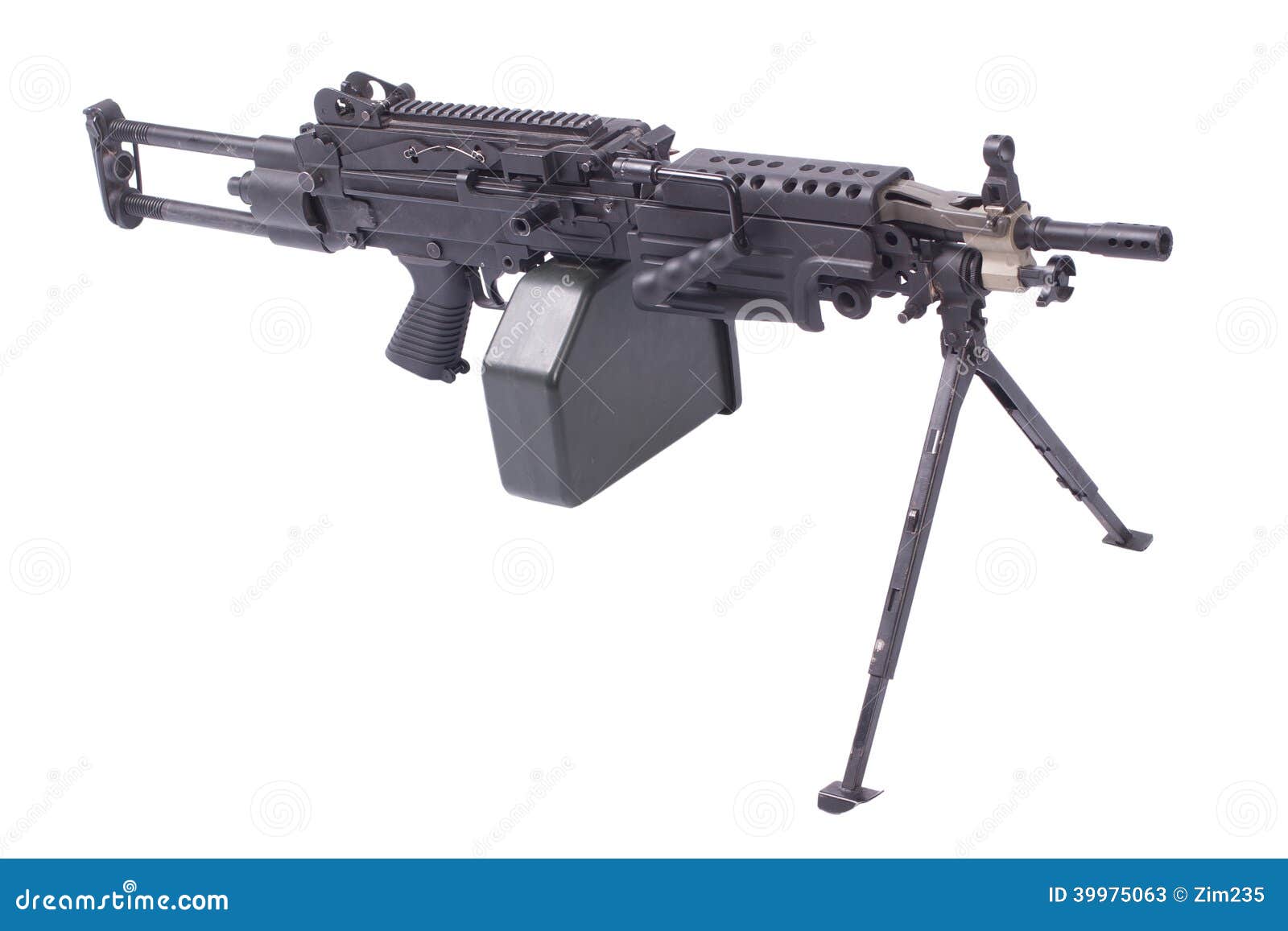 M249 machine gun stock image. Image of isolated, white - 39975063