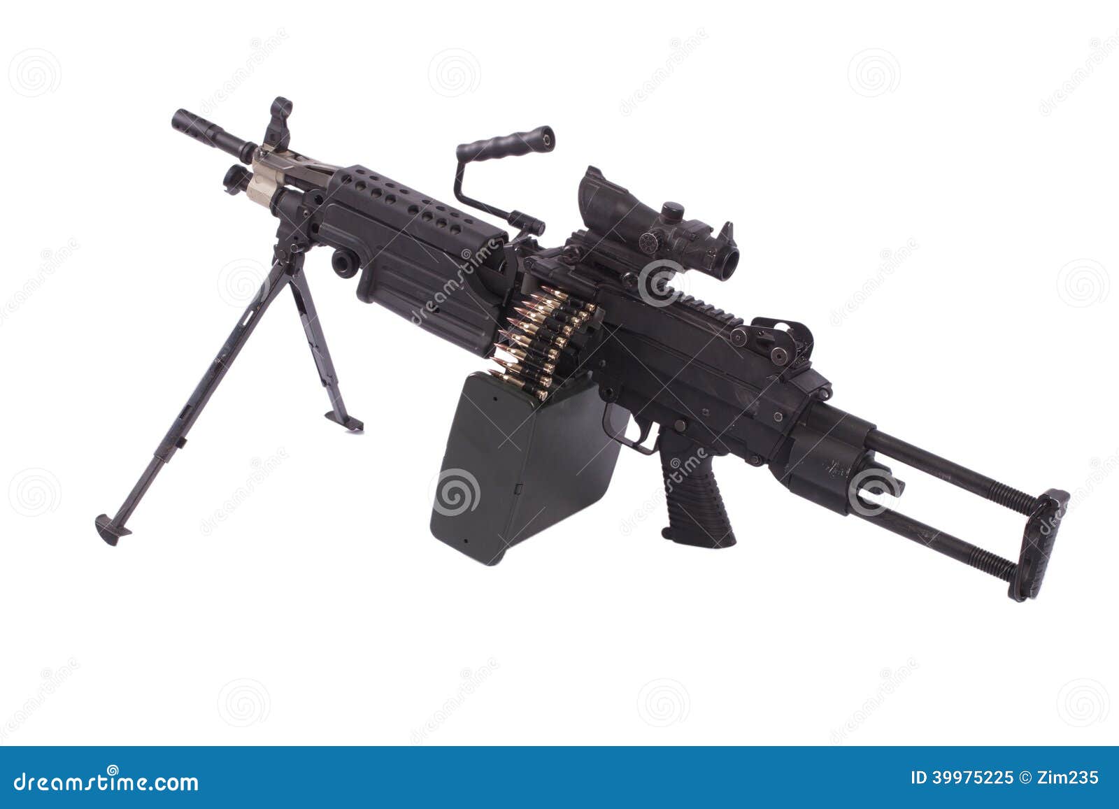M249 machine gun stock image. Image of military, swat - 39975225