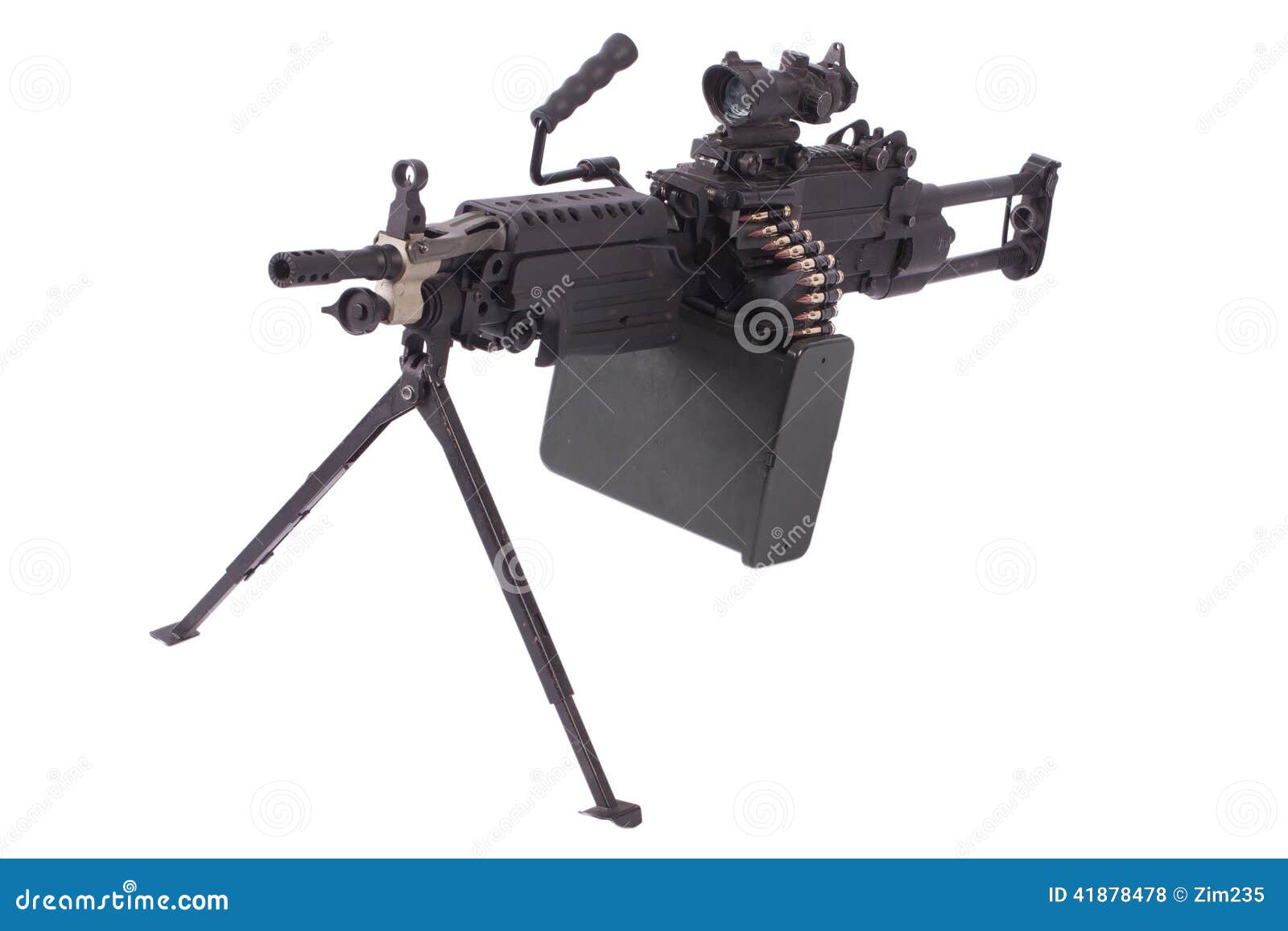 M249 machinegeweer stock foto. Image of schot, geïsoleerd - 41878478