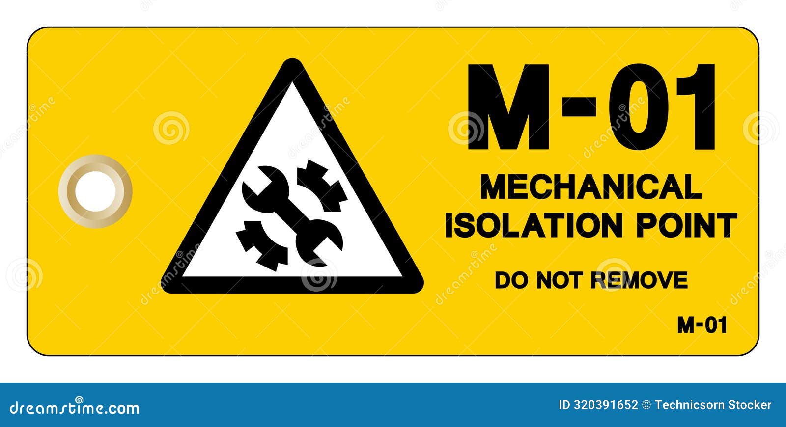 M01 Mechanical Isolation Point Tag Label Symbol Sign, Vector ...