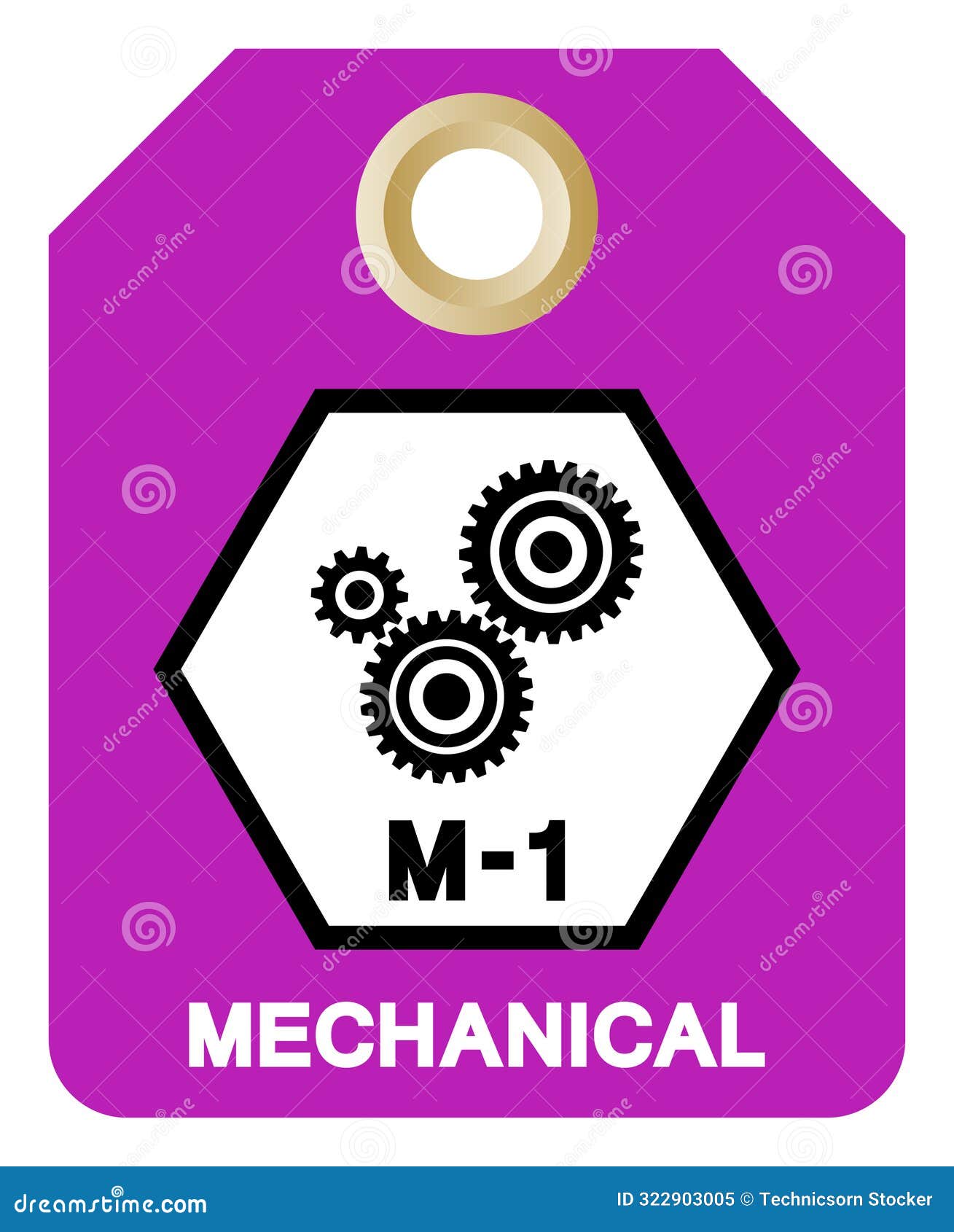 M-1 Mechanical Tag Label Symbol Sign, Vector Illustration, Isolate on ...