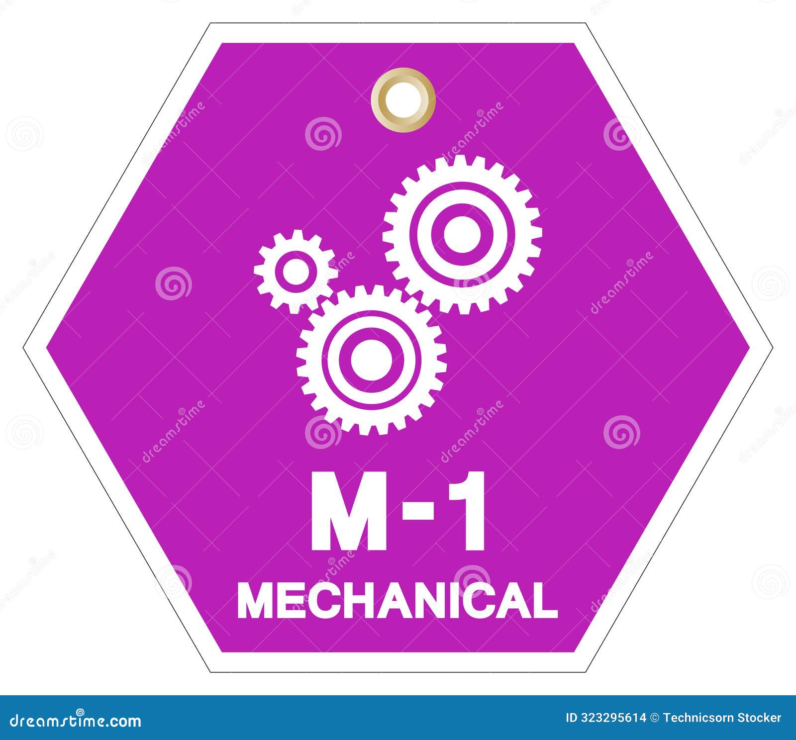 M-1 Mechanical Tag Label Symbol Sign, Vector Illustration, Isolate on ...
