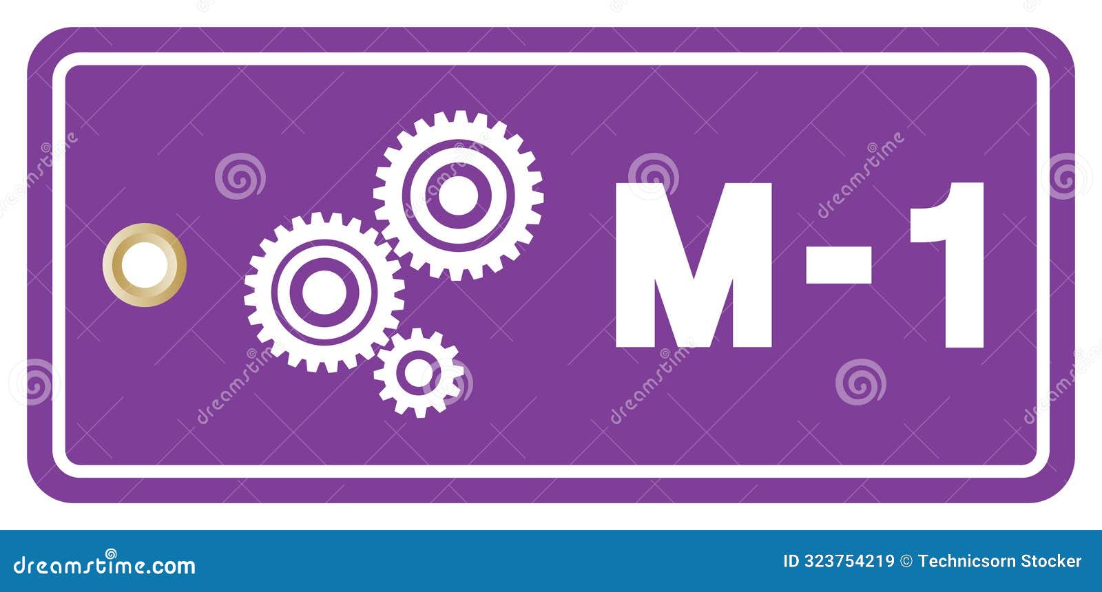 M-1 Mechanical Tag Label Symbol Sign, Vector Illustration, Isolate on ...
