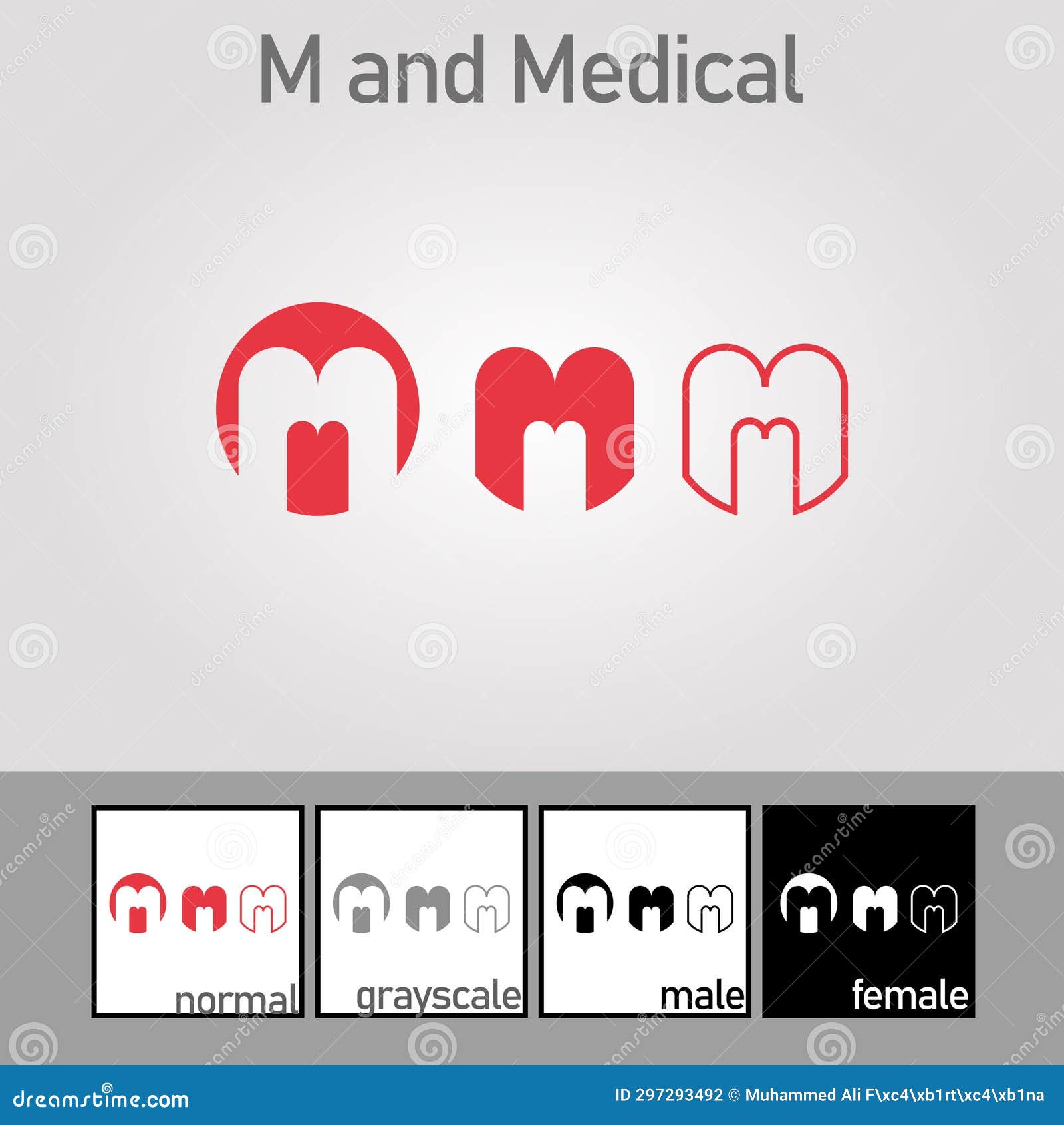 M and Medical Logo. Red Color Stock Illustration - Illustration of sign ...