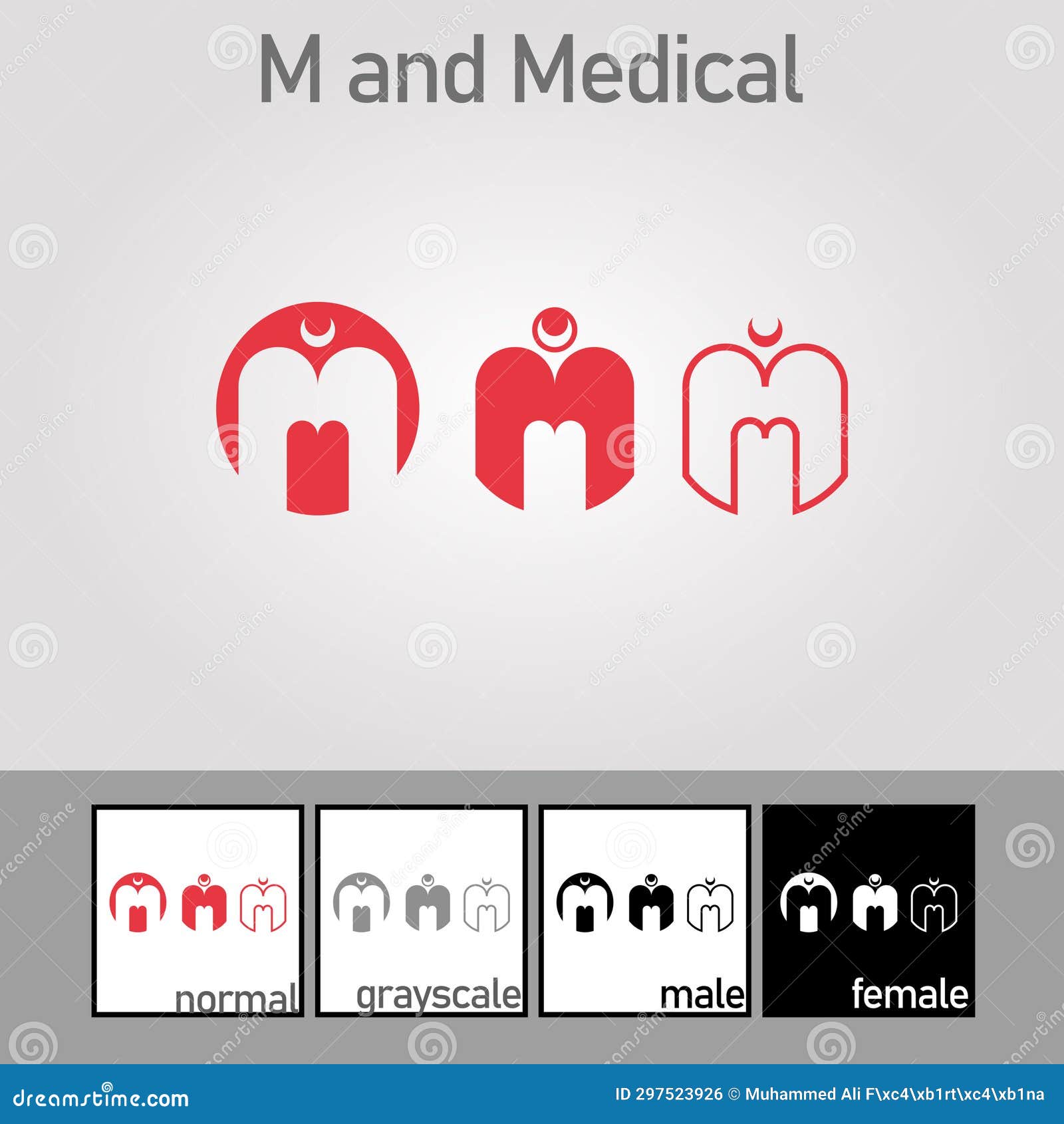 M and Medical Logo. Red Crescent Stock Vector - Illustration of ...
