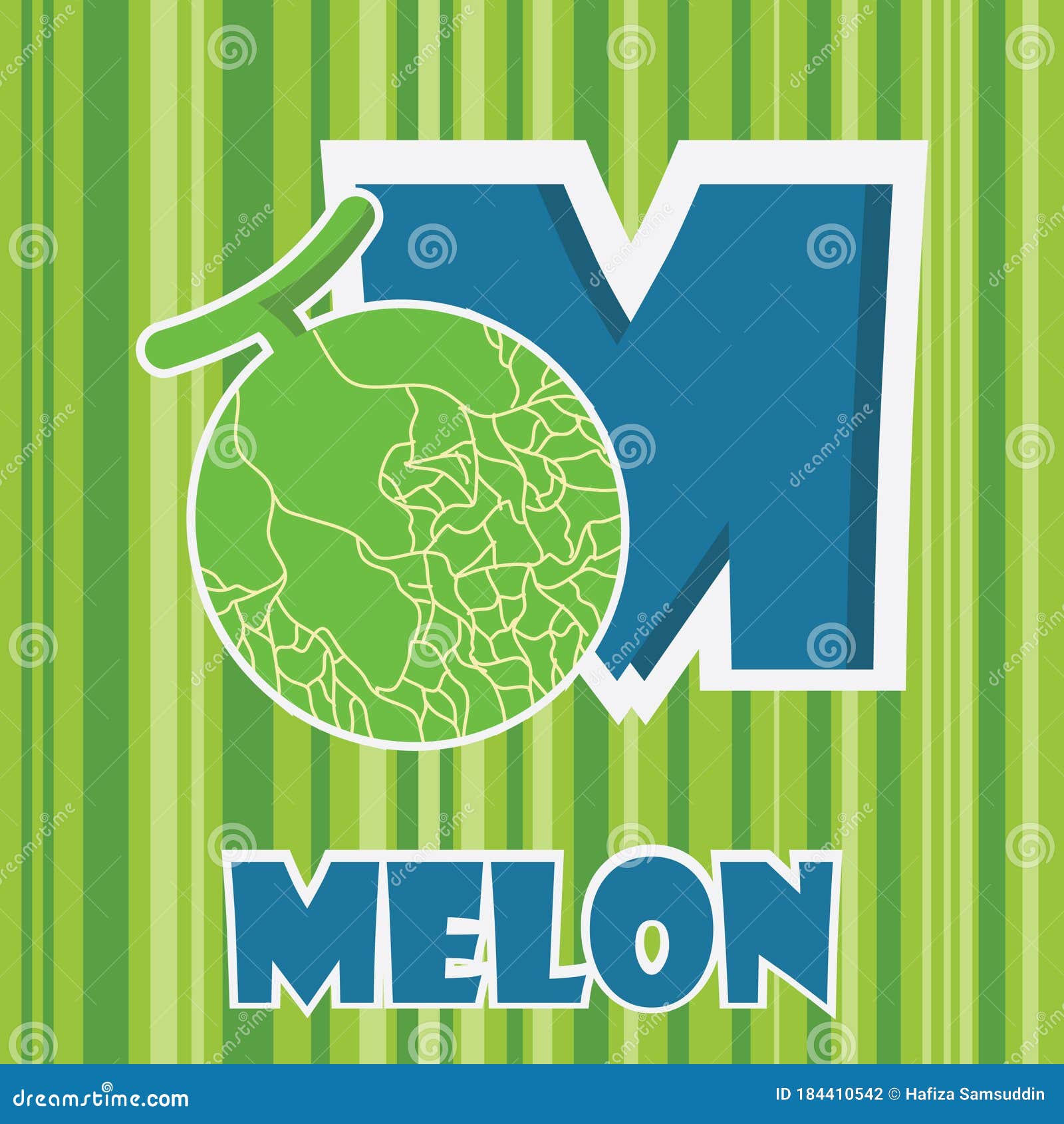 M for Melon. Vector Illustration Decorative Background Design Stock ...