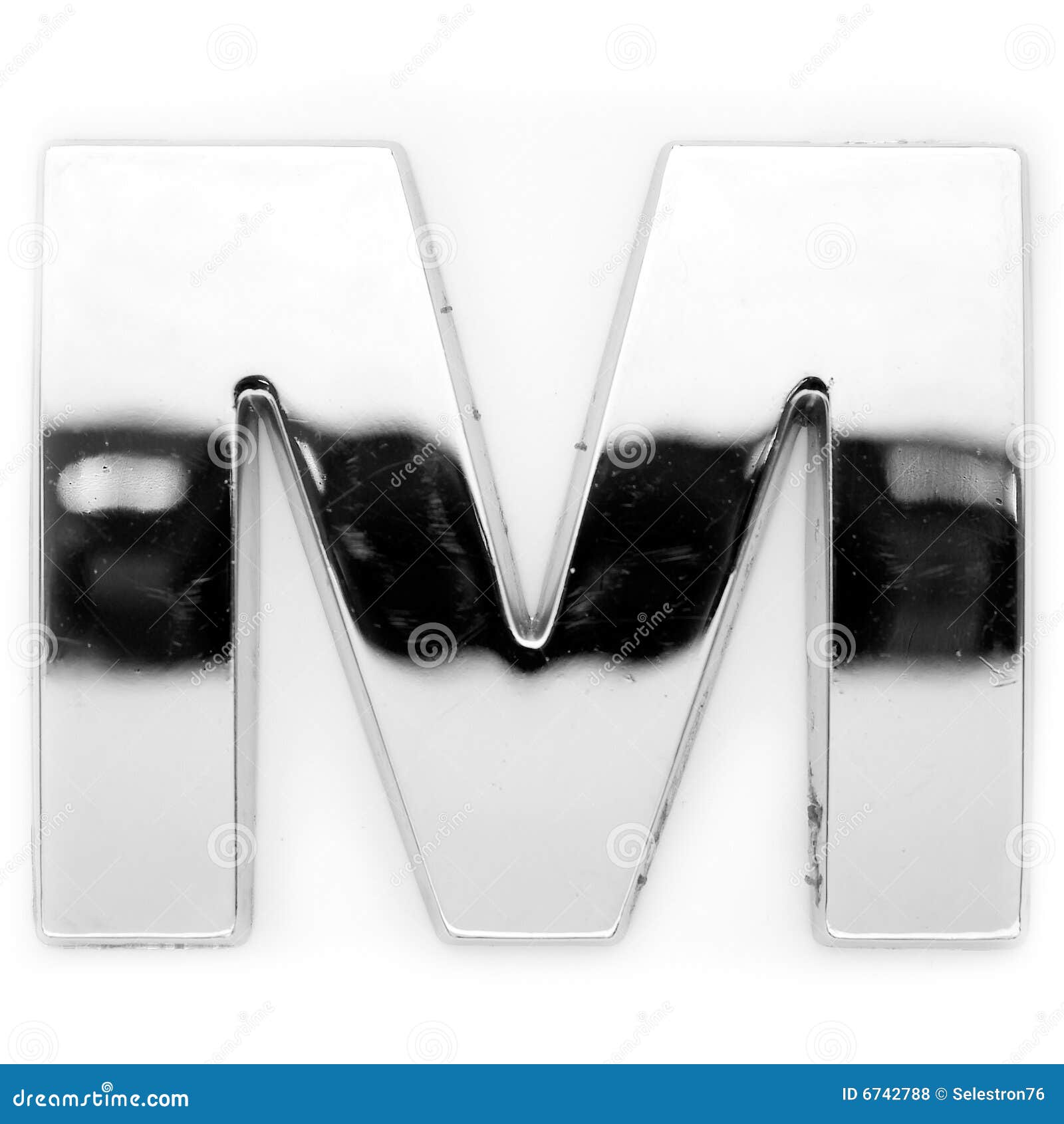 M - Metal letter stock photo. Image of nickel, design - 6742788