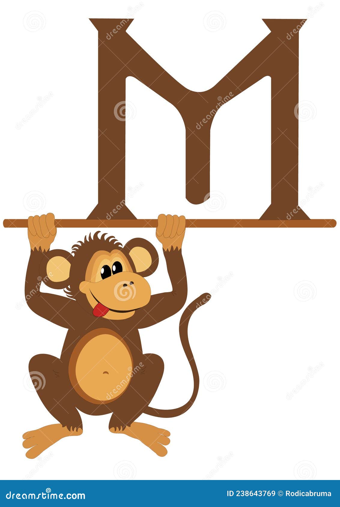 M for Monkey. Vector Illustration of Educational Alphabet Stock Vector ...