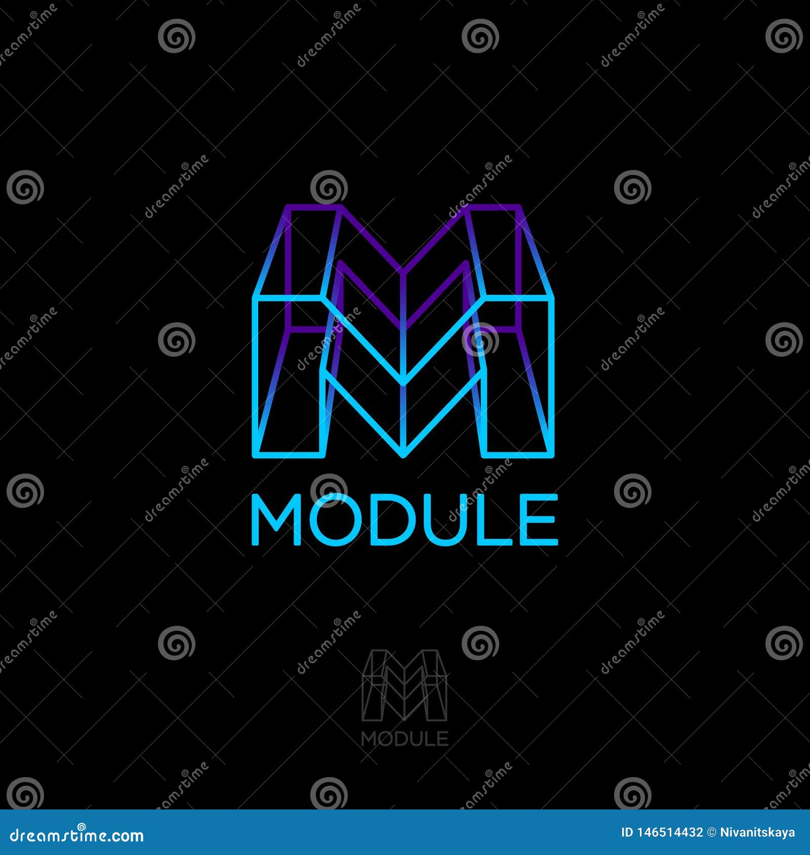 Module Logo. 3D Illusion. Architecture And Building Bureau Logo ...