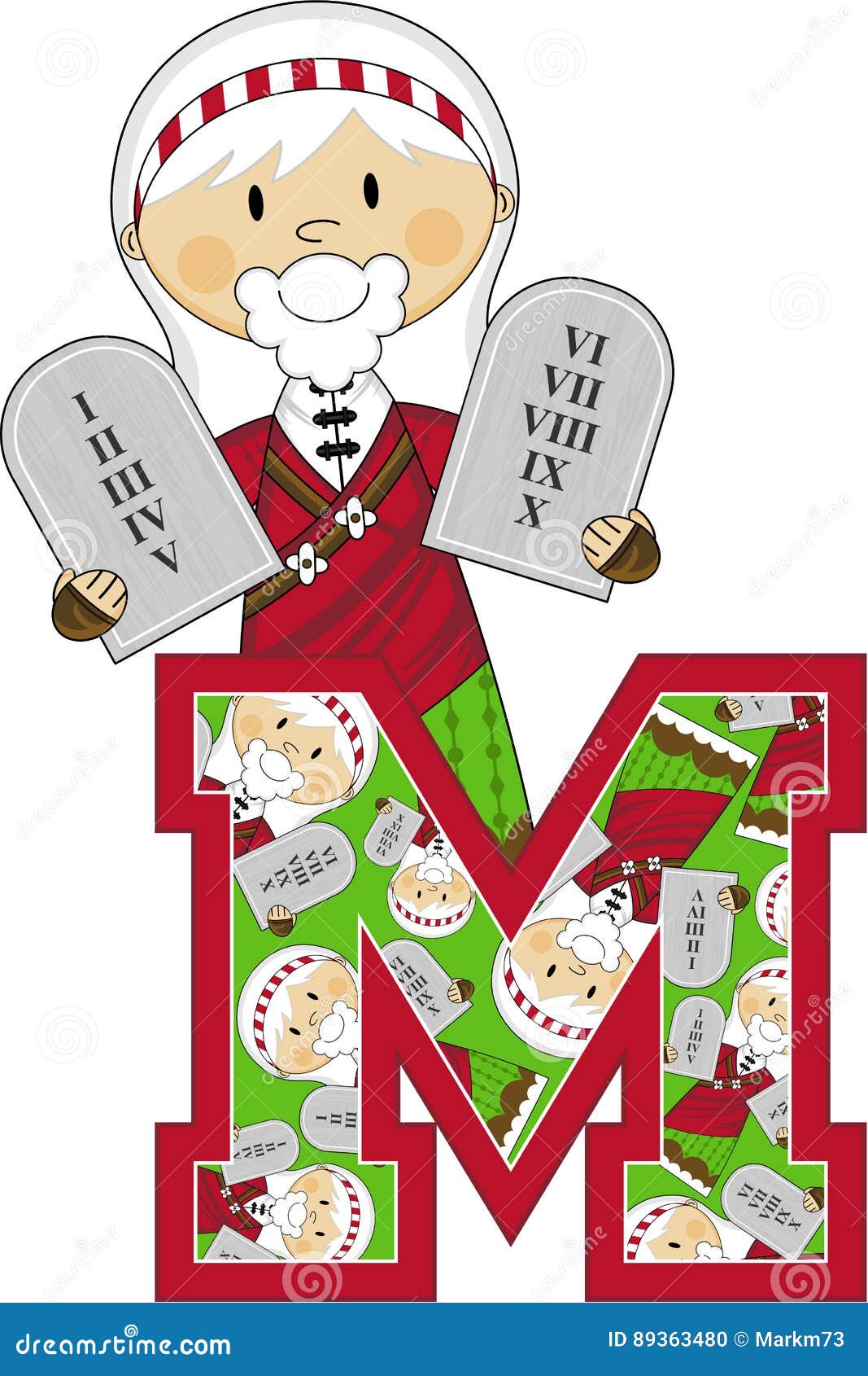 M is for Moses stock vector. Illustration of letters - 89363480