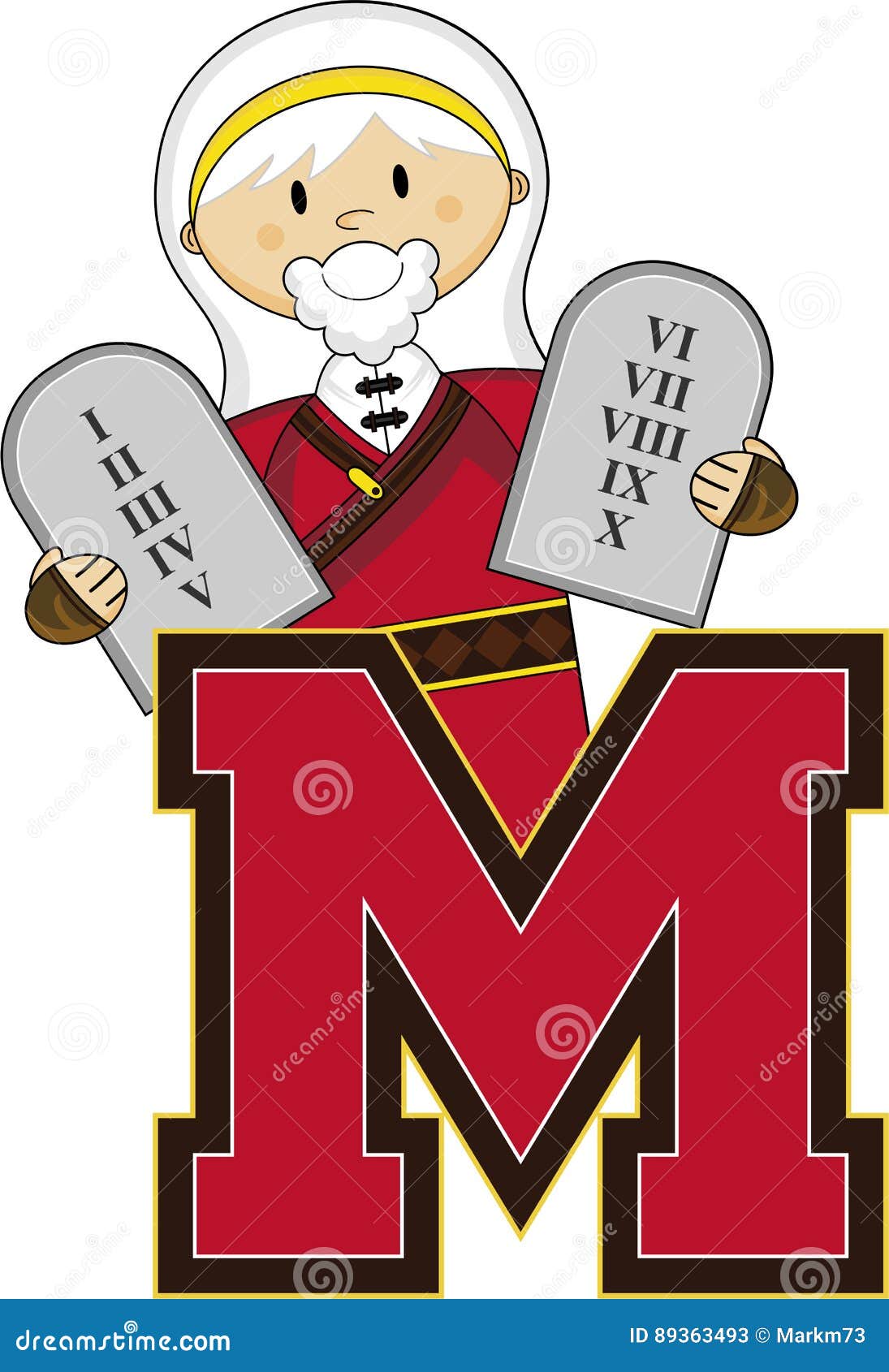 M is for Moses stock vector. Illustration of bible, moses - 89363493