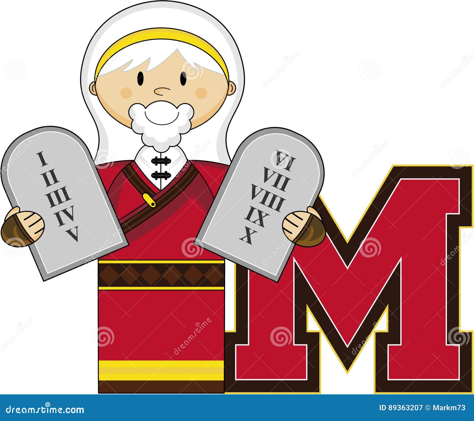 M is for Moses stock vector. Illustration of thecommandments - 89363207