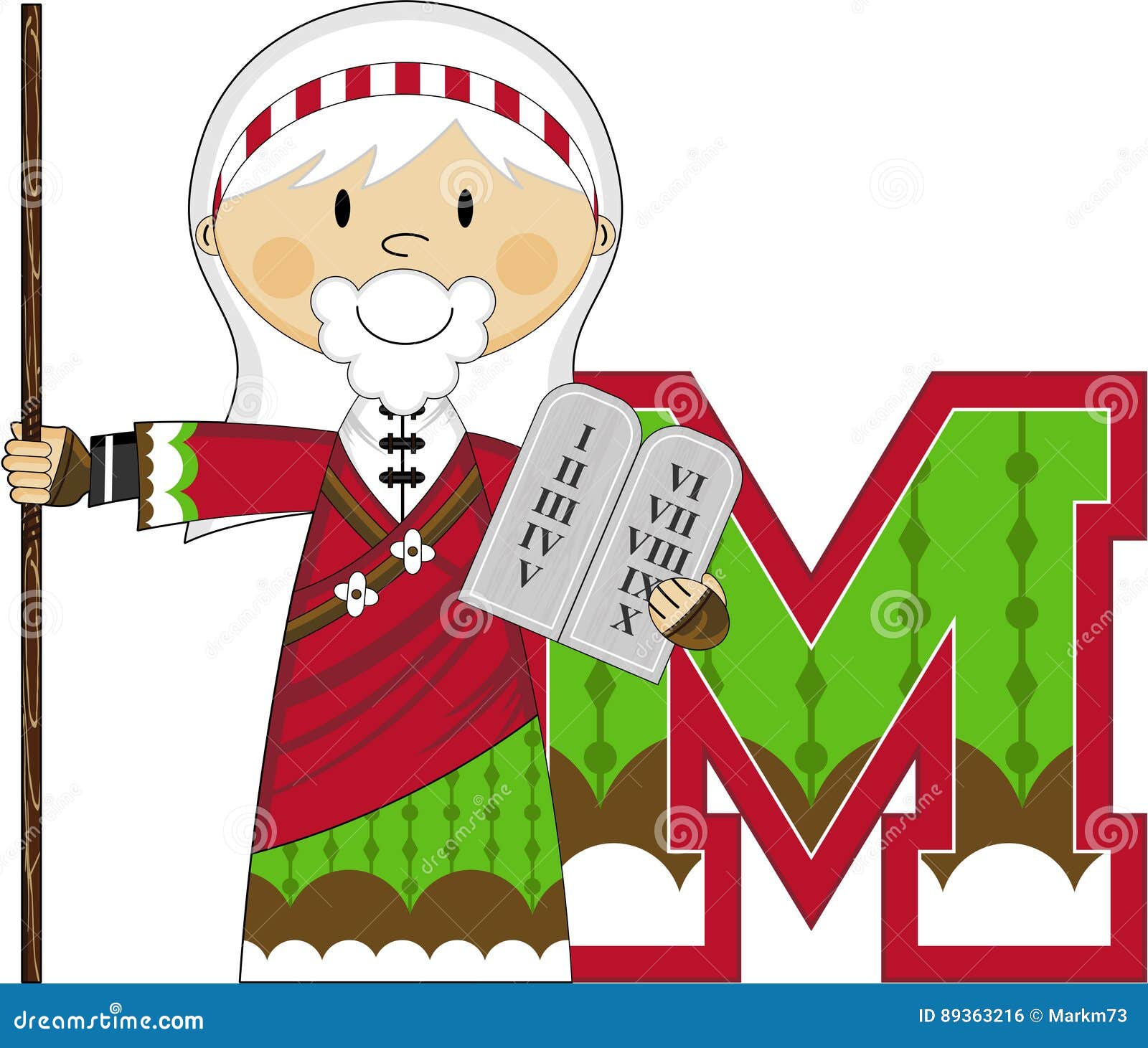 M is for Moses stock illustration. Illustration of smiling - 89363216
