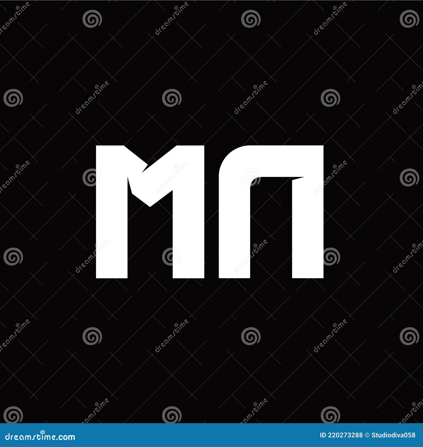 M N Letter Monogram Style Initial Logo Template Stock Illustration ...