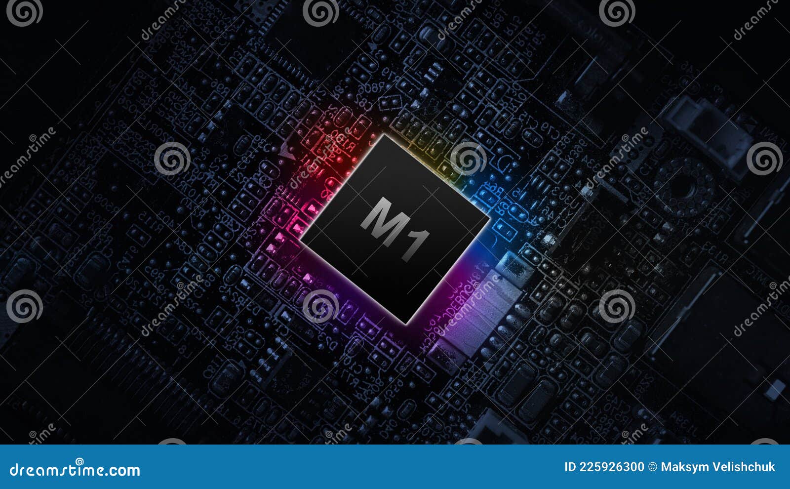 Chip With A Digital LED Indicator. Seven-segment Indicator. Electronic ...