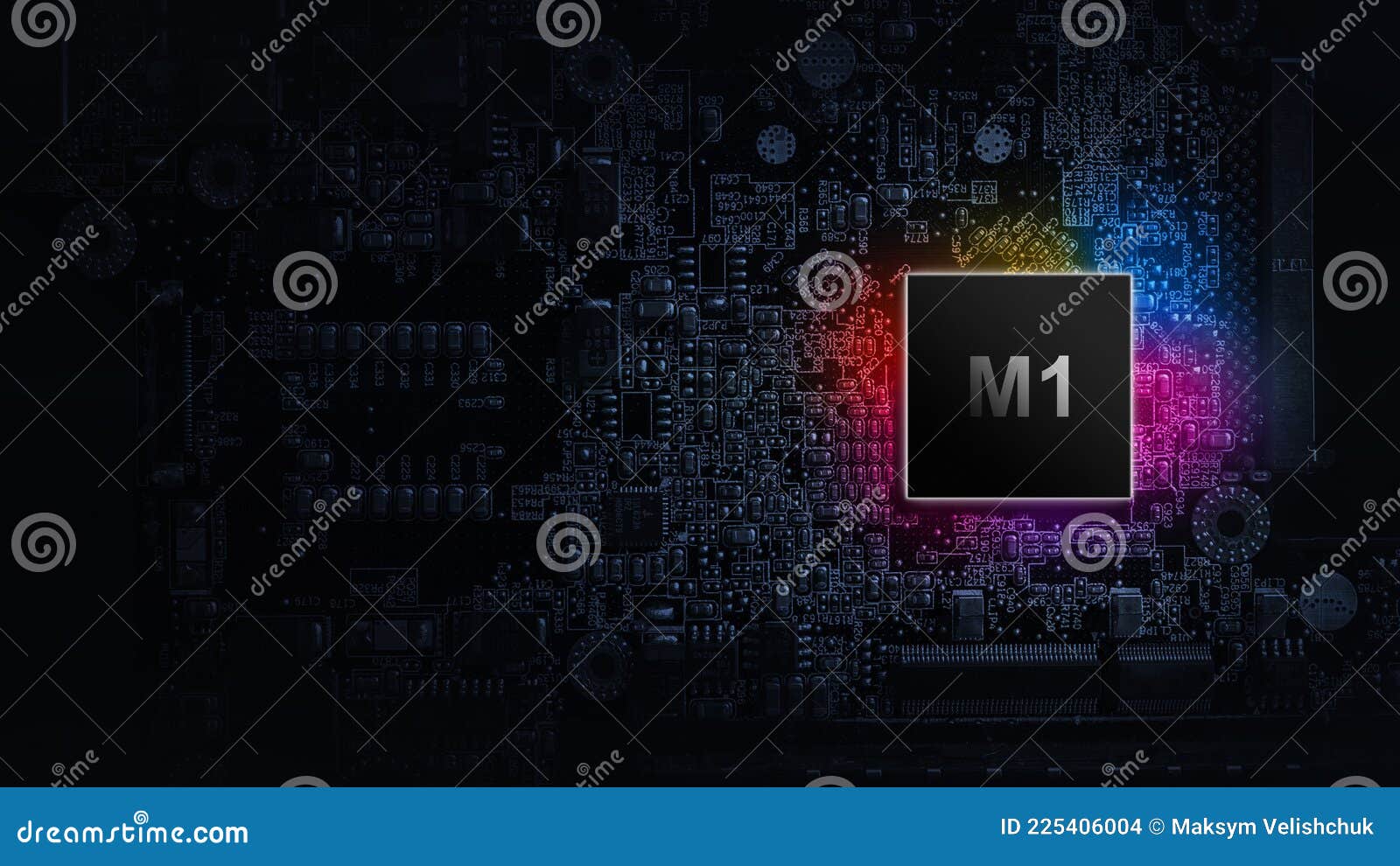 M1 Processor Chip. Network Digital Technology with Computer Cpu Chip on ...