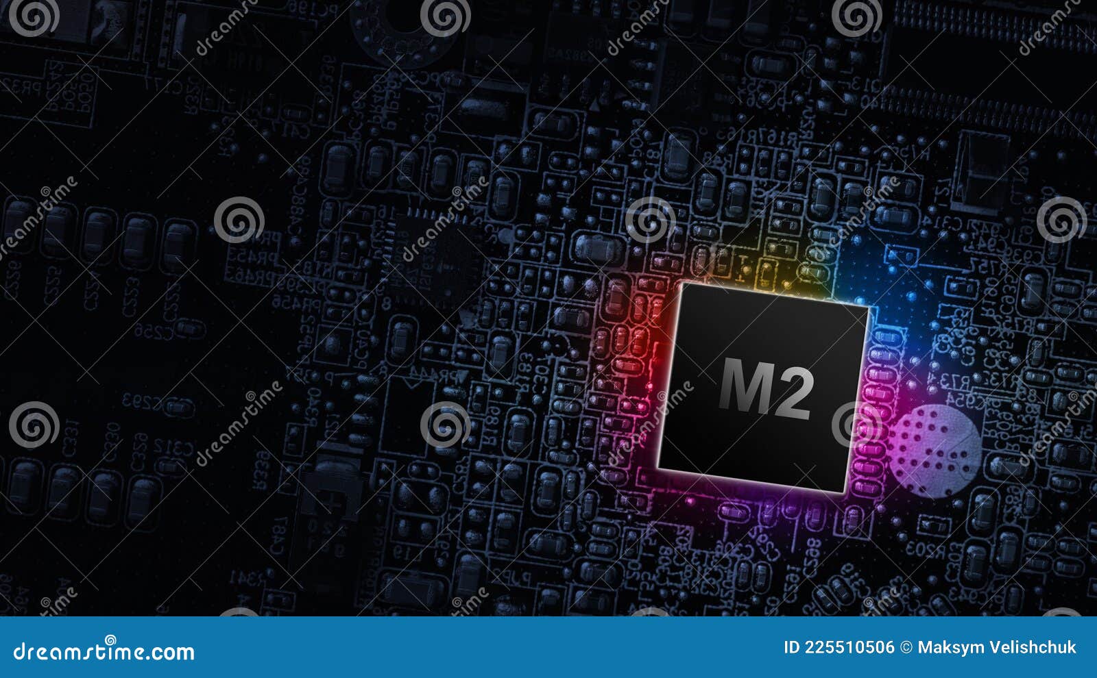M2 Processor Chip. Network Digital Technology with Computer Cpu Chip on ...