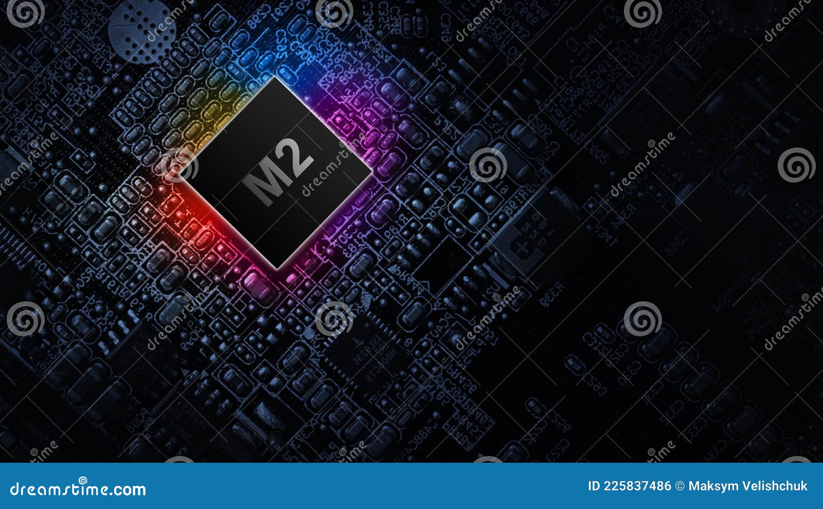 M2 Processor Chip. Network Digital Technology with Computer Cpu Chip on ...