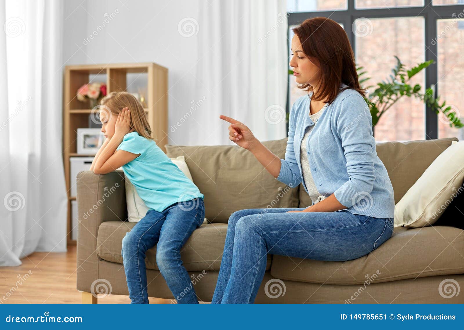 Angry Mother Scolding Her Daughter At Home Image Stock Image Du