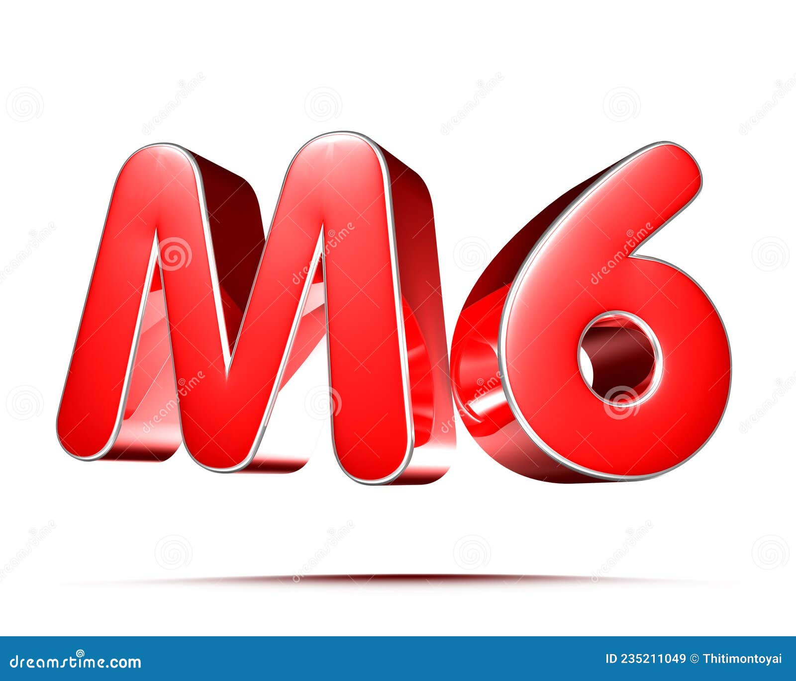 M6 red 3D. stock illustration. Illustration of product - 235211049