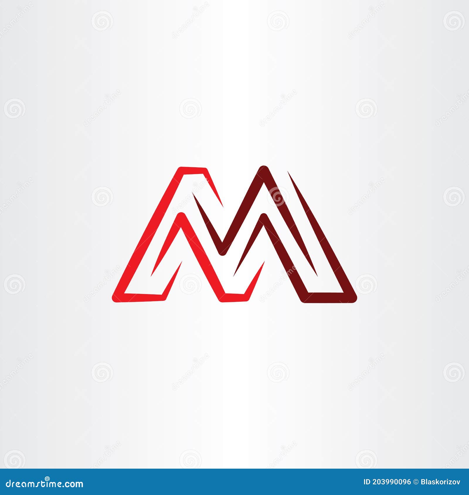 M Red Icon Logo Letter Sign Line Symbol Logotype Vector Stock Vector ...