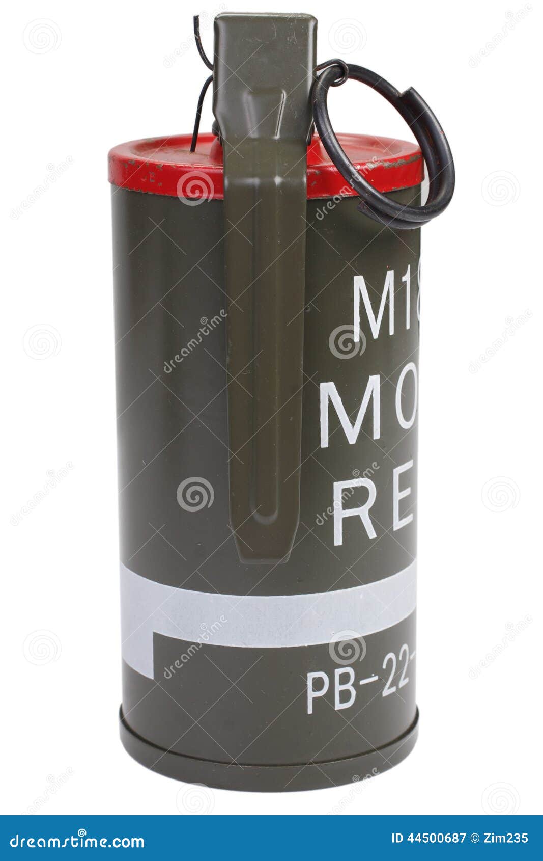 M18 Red Smoke Grenade stock image. Image of smoke, bomb - 44500687
