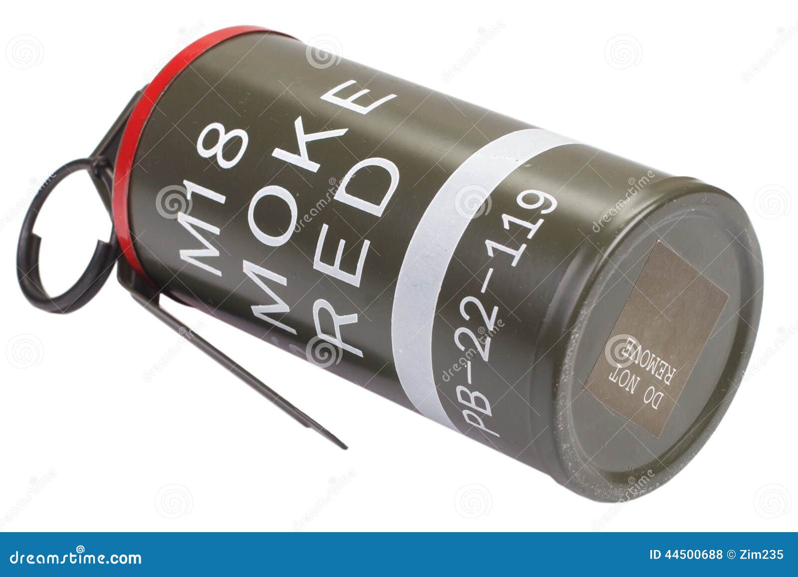 M18 Red Smoke Grenade stock photo. Image of isolated - 44500688