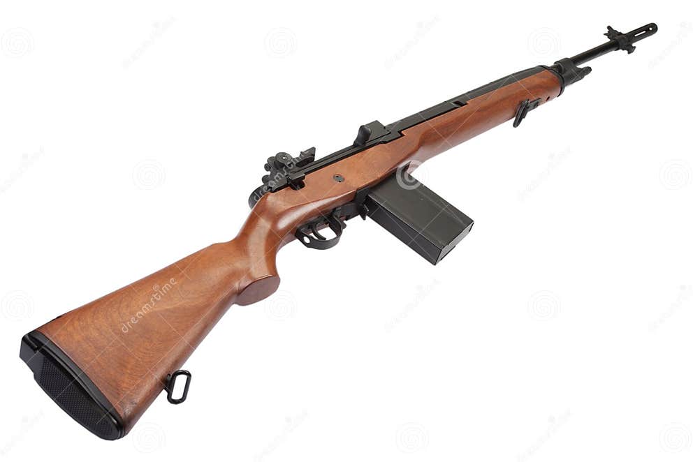 M14 rifle isolated stock photo. Image of cartridge, submachine - 41878564