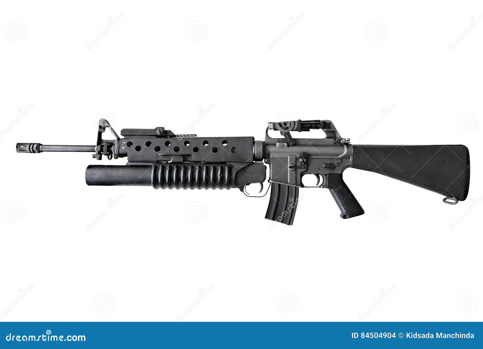 M16A1 Rifle with M203 Compound Stock Photo - Image of armed, compound ...