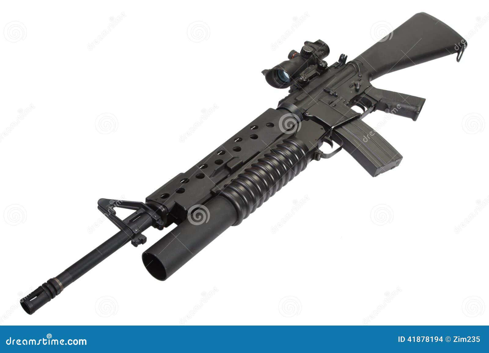 M16 Rifle with an M203 Grenade Launcher Stock Photo - Image of shotgun ...