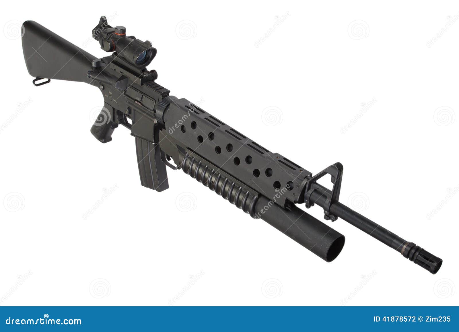 M16 Rifle with an M203 Grenade Launcher Stock Photo - Image of m16a4 ...
