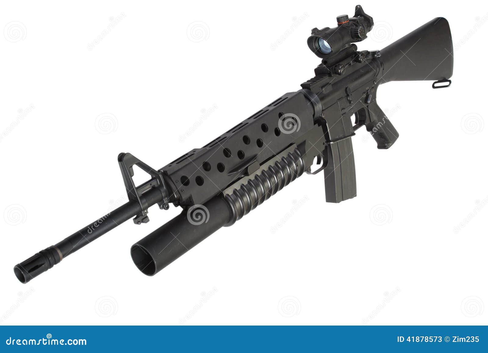 M16 Rifle with an M203 Grenade Launcher Stock Image - Image of optic ...