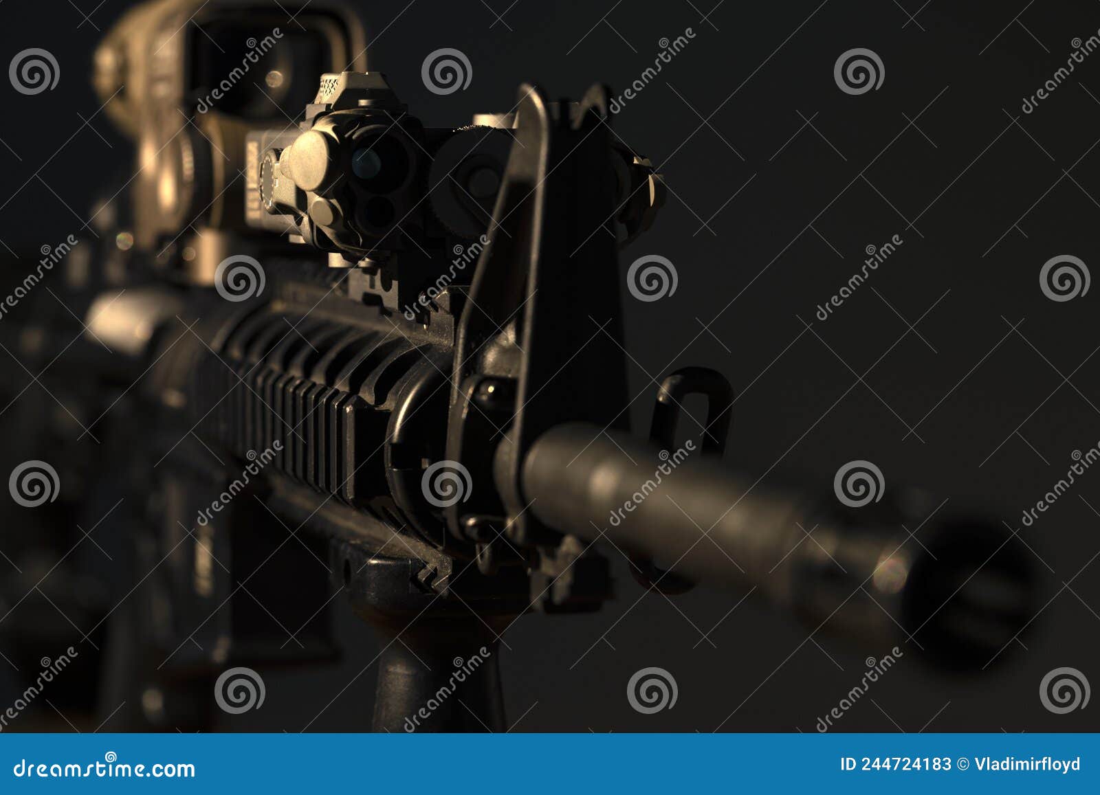 M4 Rifle with Optical Sight and Laser Device Stock Image - Image of ...
