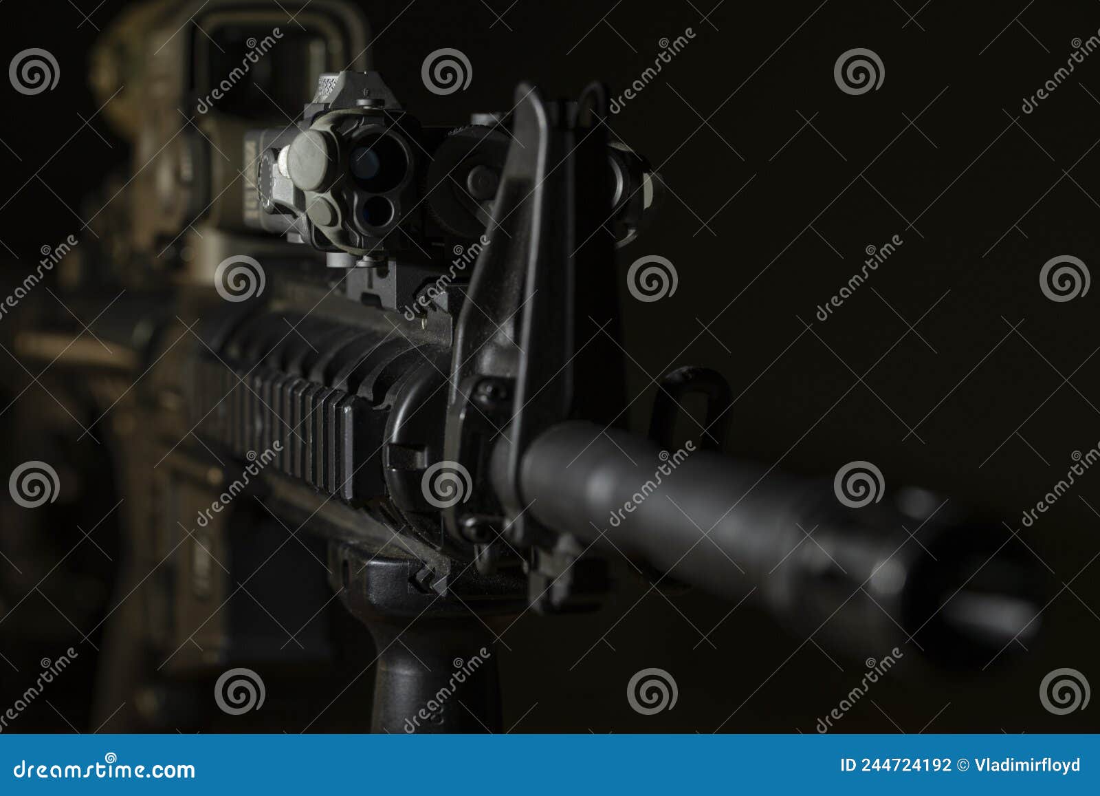 M4 Rifle with Optical Sight and Laser Device Stock Photo - Image of ...