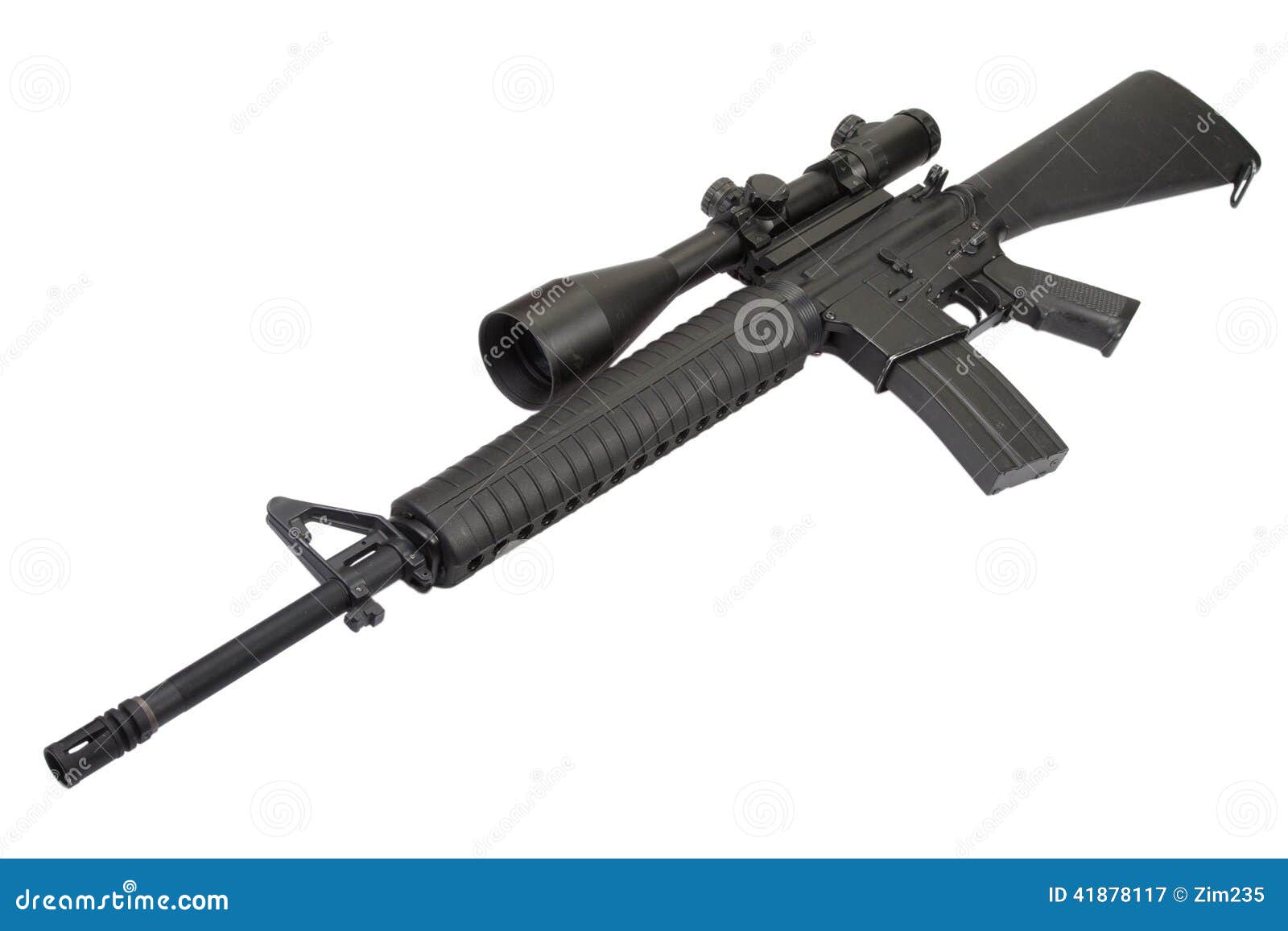 M16 Rifle with Telescopic Sight Stock Image - Image of marines ...