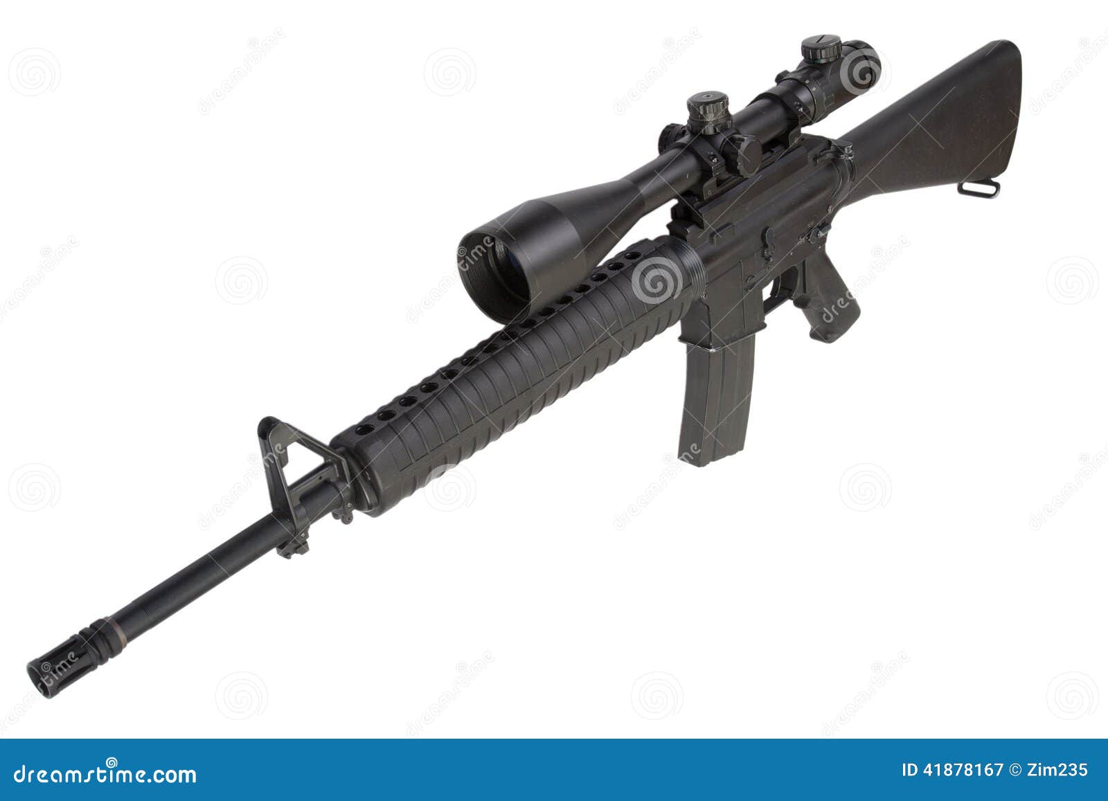 M16 Rifle with Telescopic Sight Stock Image - Image of fire, sniper ...